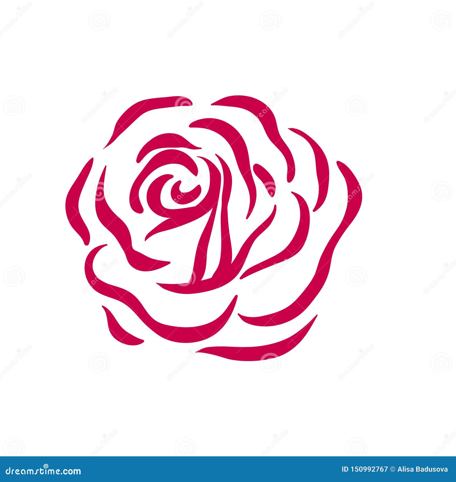 Vector Rose Symbol Illustration on White Background Stock Vector ...