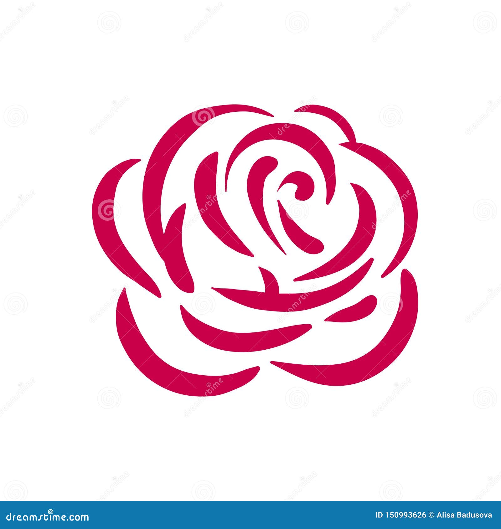 Vector Rose Symbol Illustration on White Background Stock Vector ...