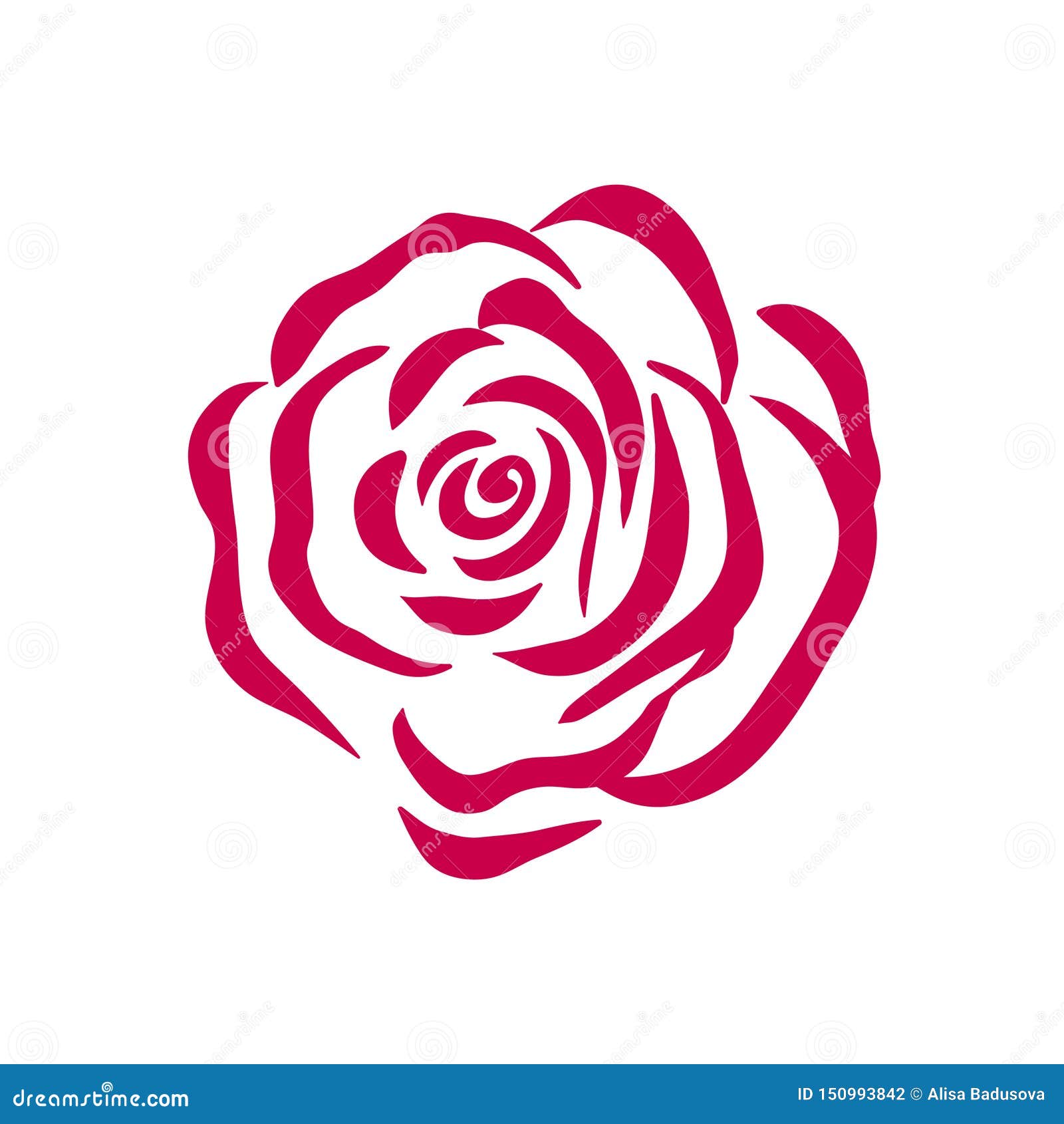 Vector Rose Symbol Illustration on White Background Stock Vector ...