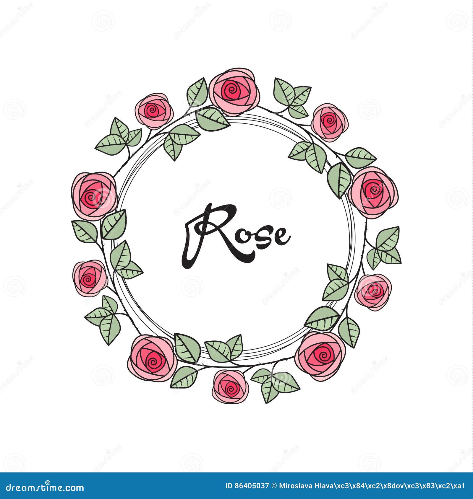 Vector of roses frame stock vector. Illustration of drawing - 86405037