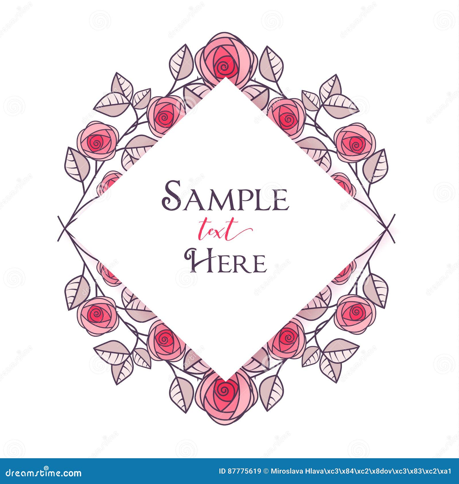 Vector of roses frame stock vector. Illustration of natural - 87775619