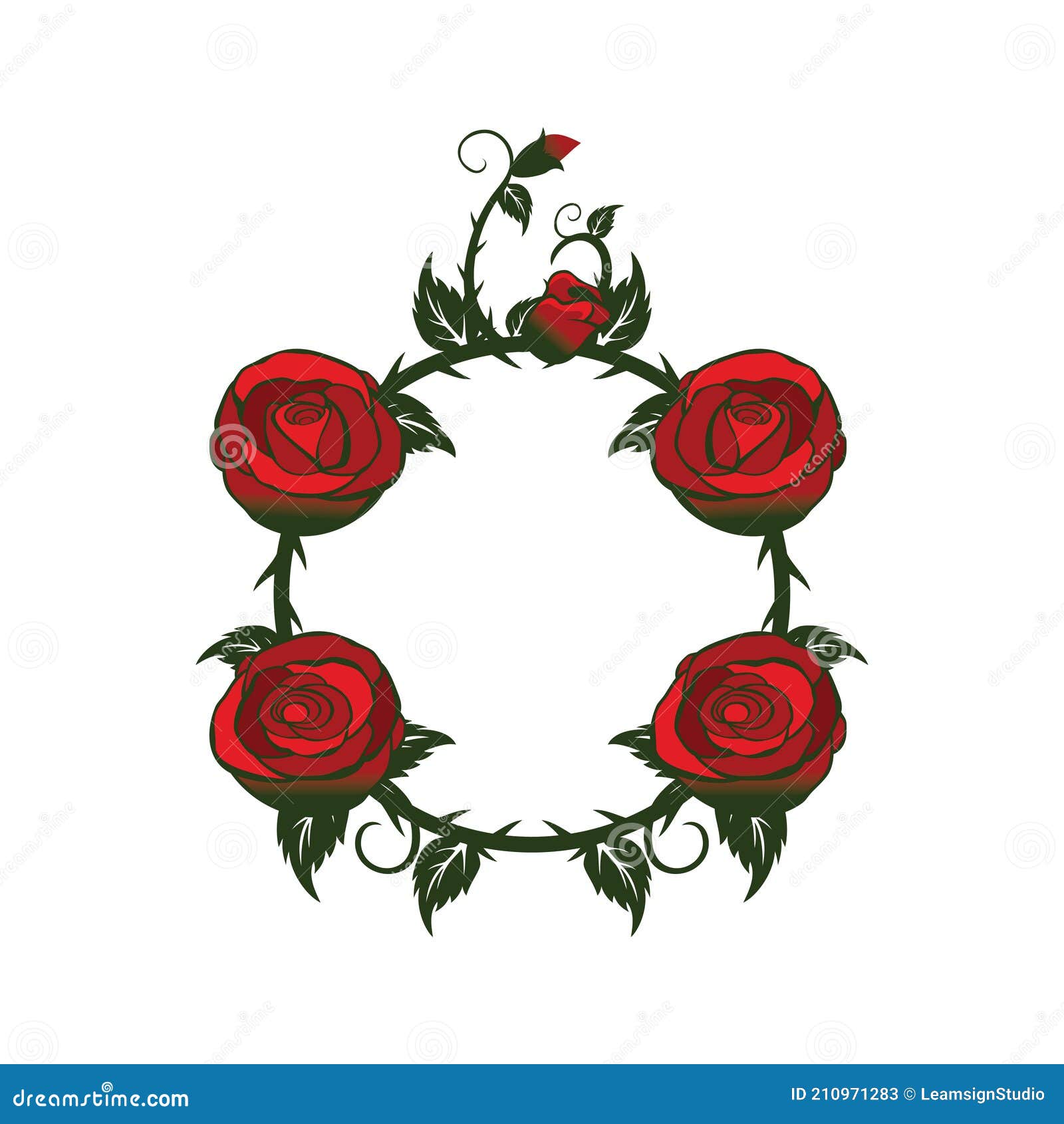Rose and Vines Vector Design Stock Vector - Illustration of flowers ...