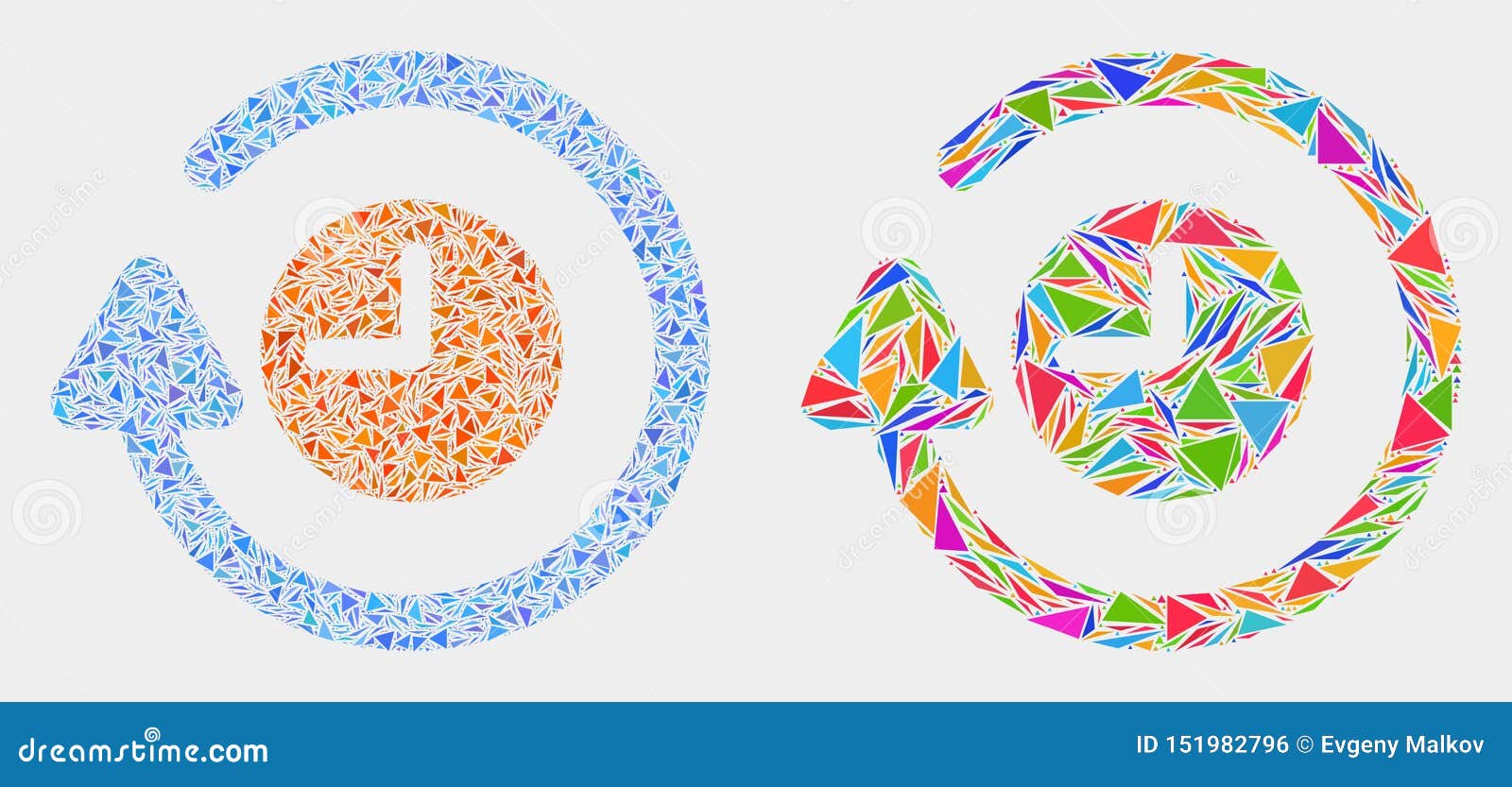 Vector Rotate Clockwise Mosaic Icon of Triangles Stock Vector ...