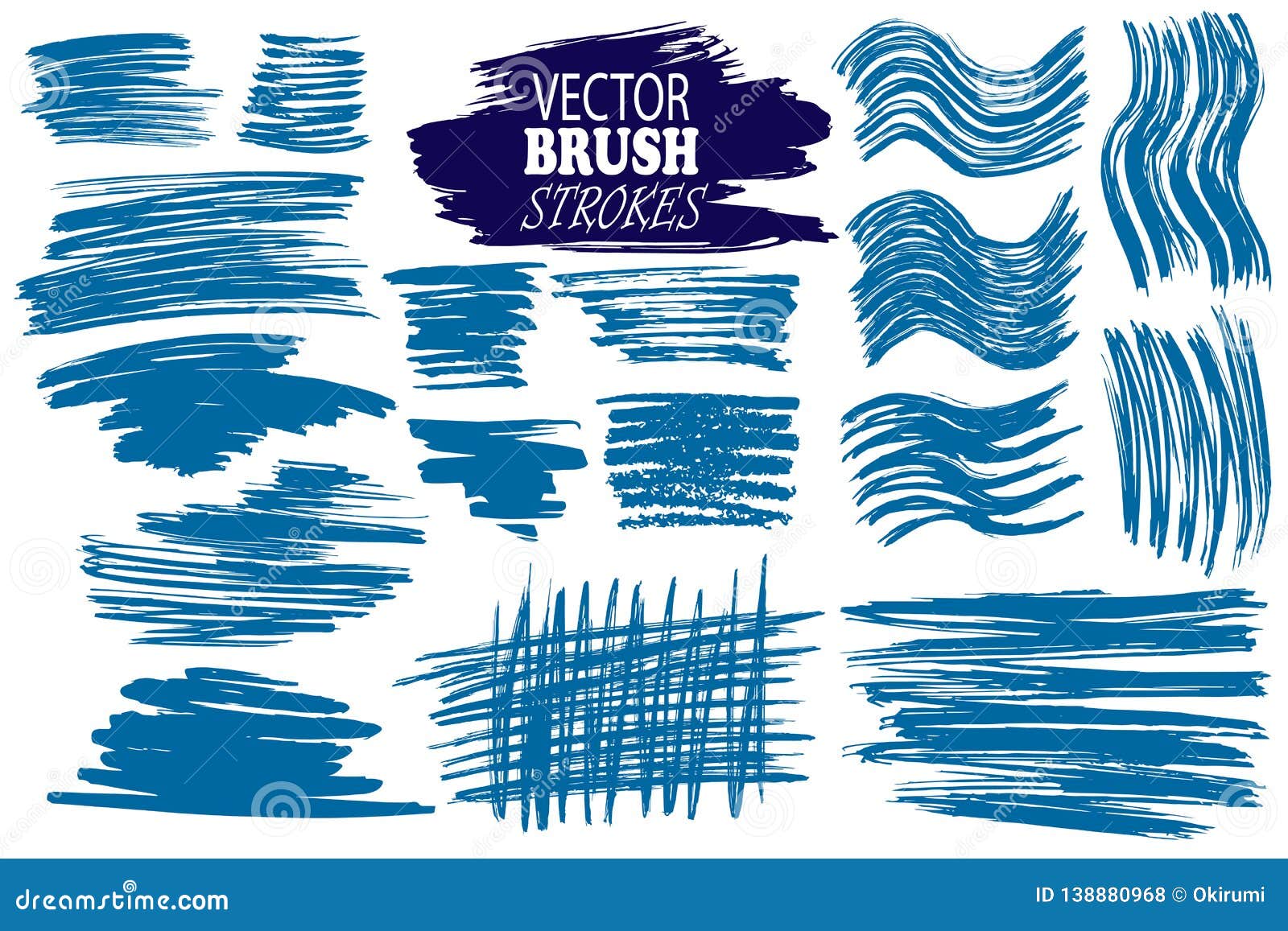 Vector rough brushes stock vector. Illustration of grunge - 138880968