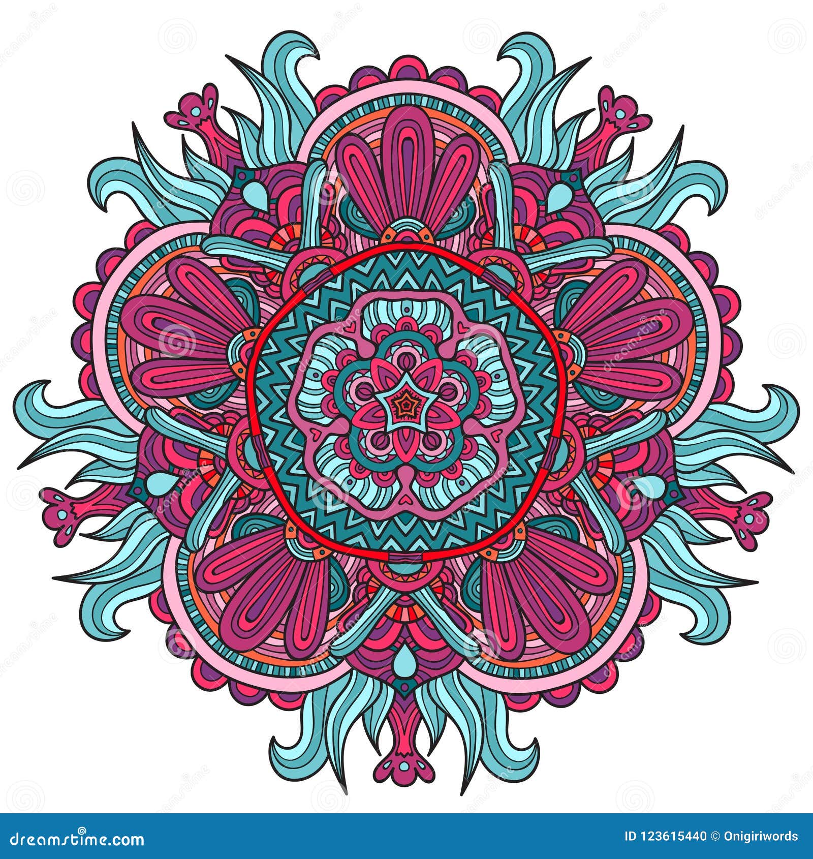 Vector Round Abstract Circle. Mandala Style Stock Vector - Illustration ...