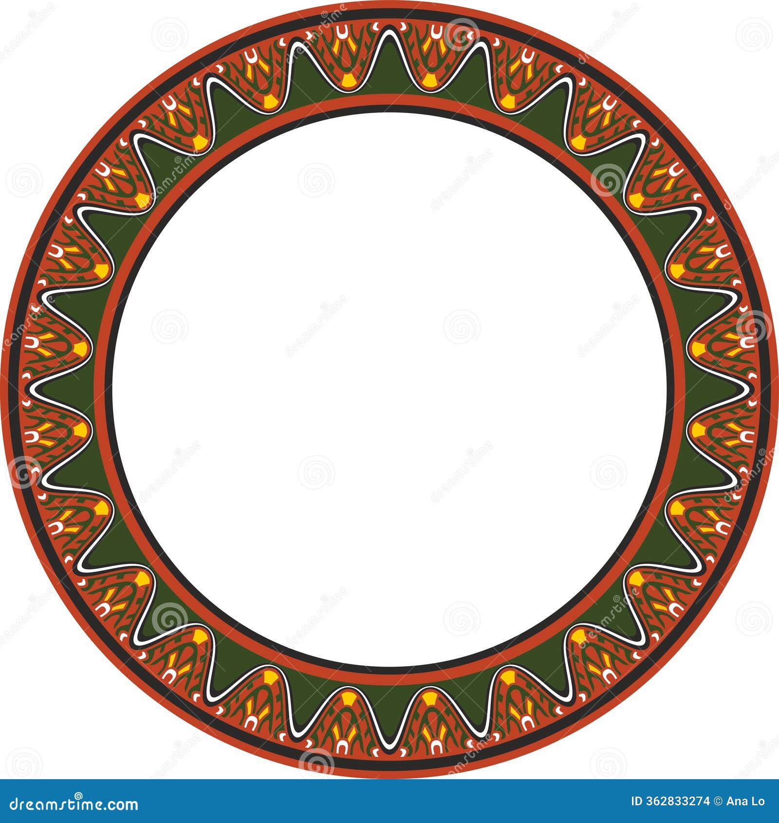 Circle Assyrian People Flag Vector Illustration Isolated. Button Of ...