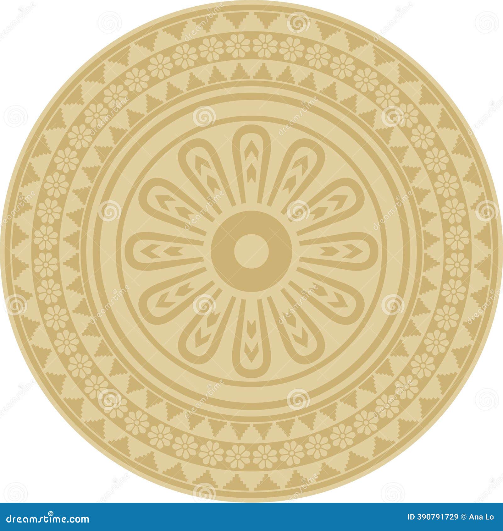 Circle Assyrian People Flag Vector Illustration Isolated. Button Of ...
