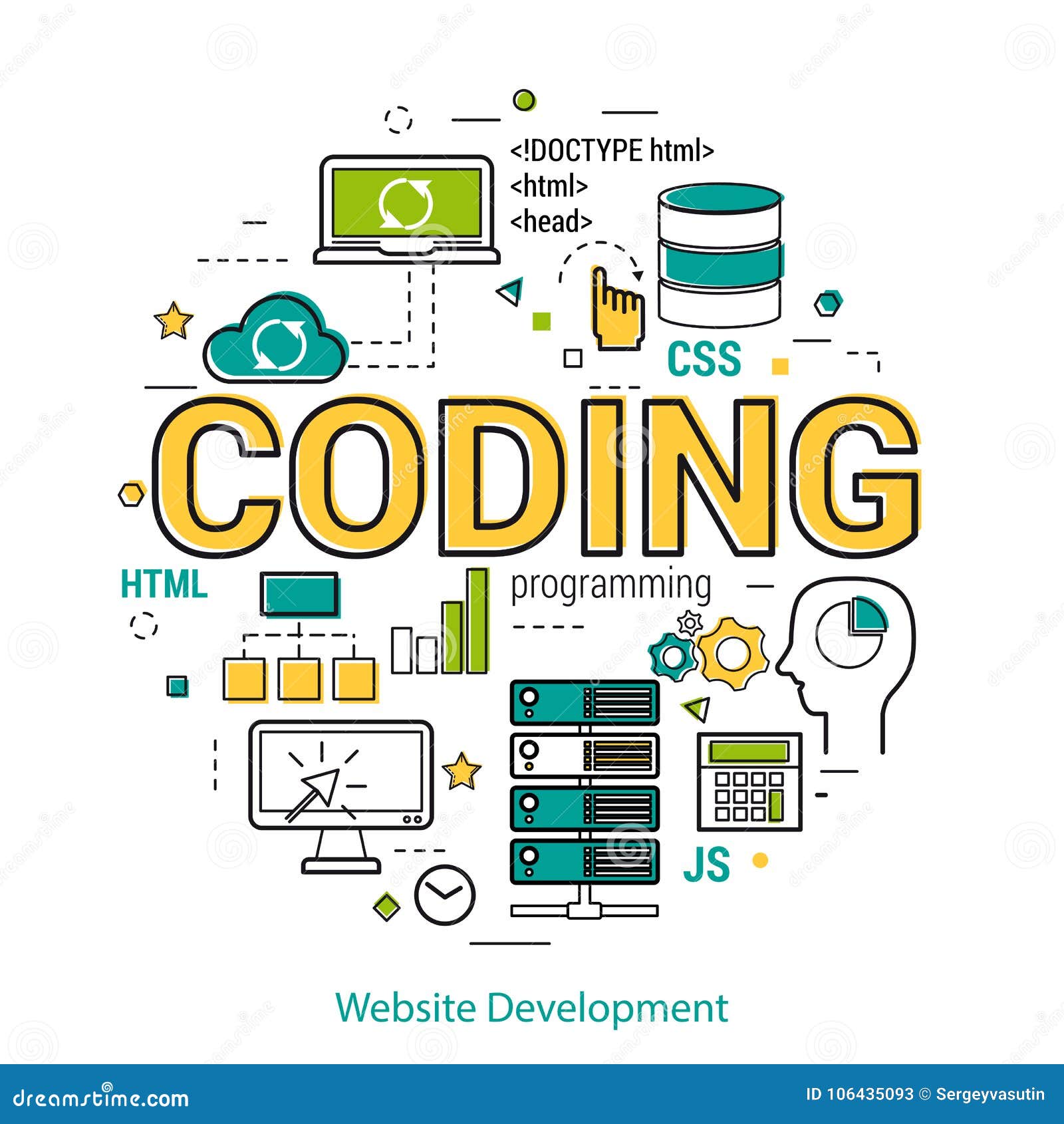 Website Development - Round Concept Stock Vector - Illustration of ...