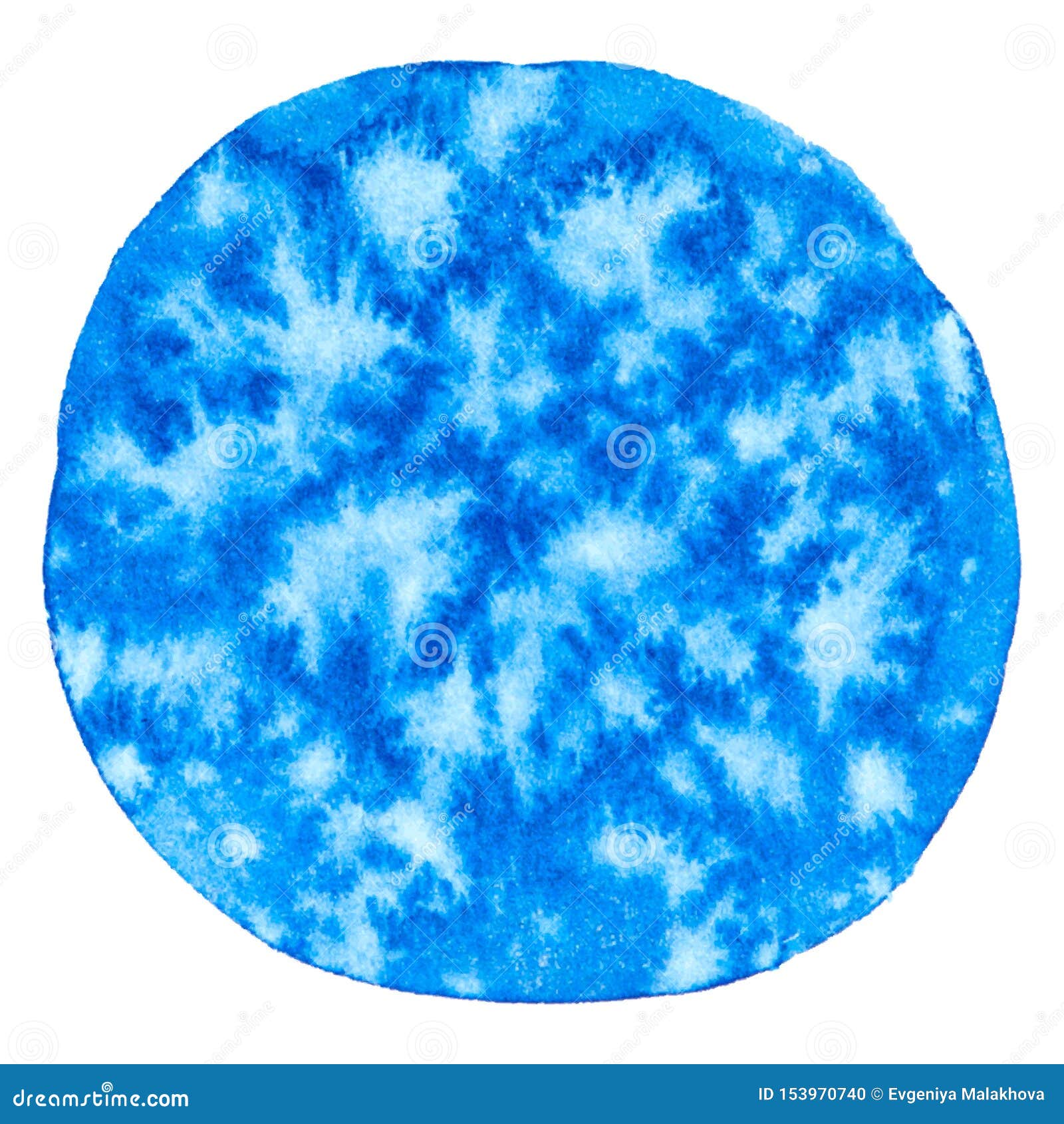 Vector Round Blue Paint Texture Isolated on White for Your Design Stock ...