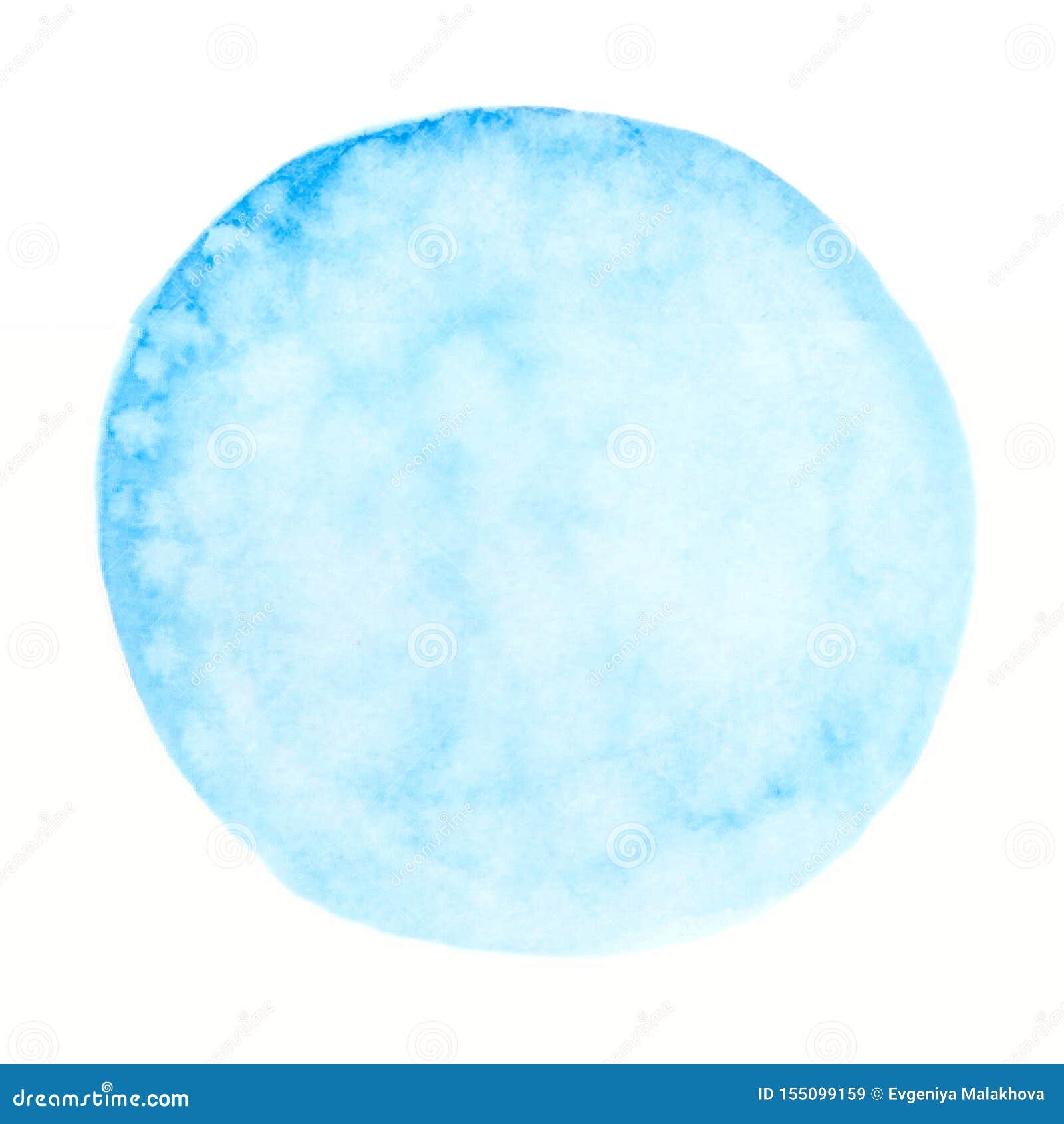 Vector Round Blue Watercolor Paint Texture Isolated on White for Your ...