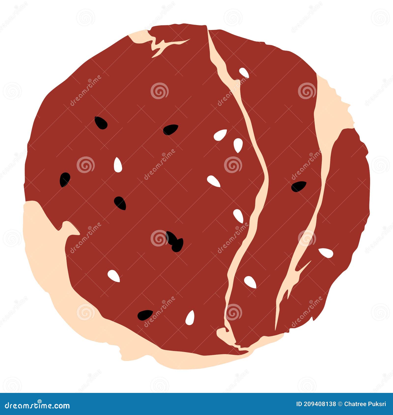 Vector of a Round, Circular Slice of Beef for Shabu Stock Vector ...