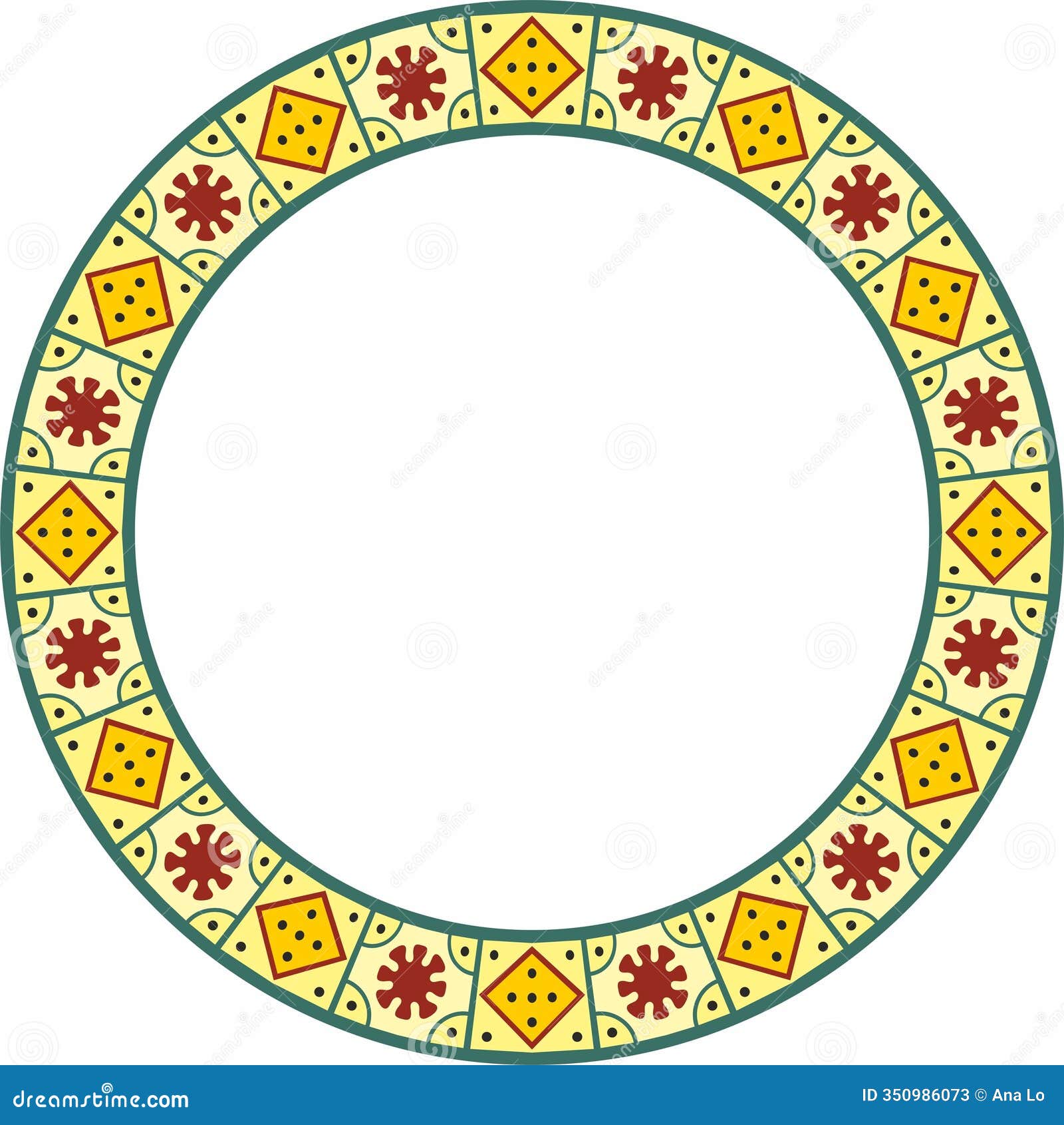Vector Round Colored Border, Frame, Pompeii Ring. Stock Illustration ...