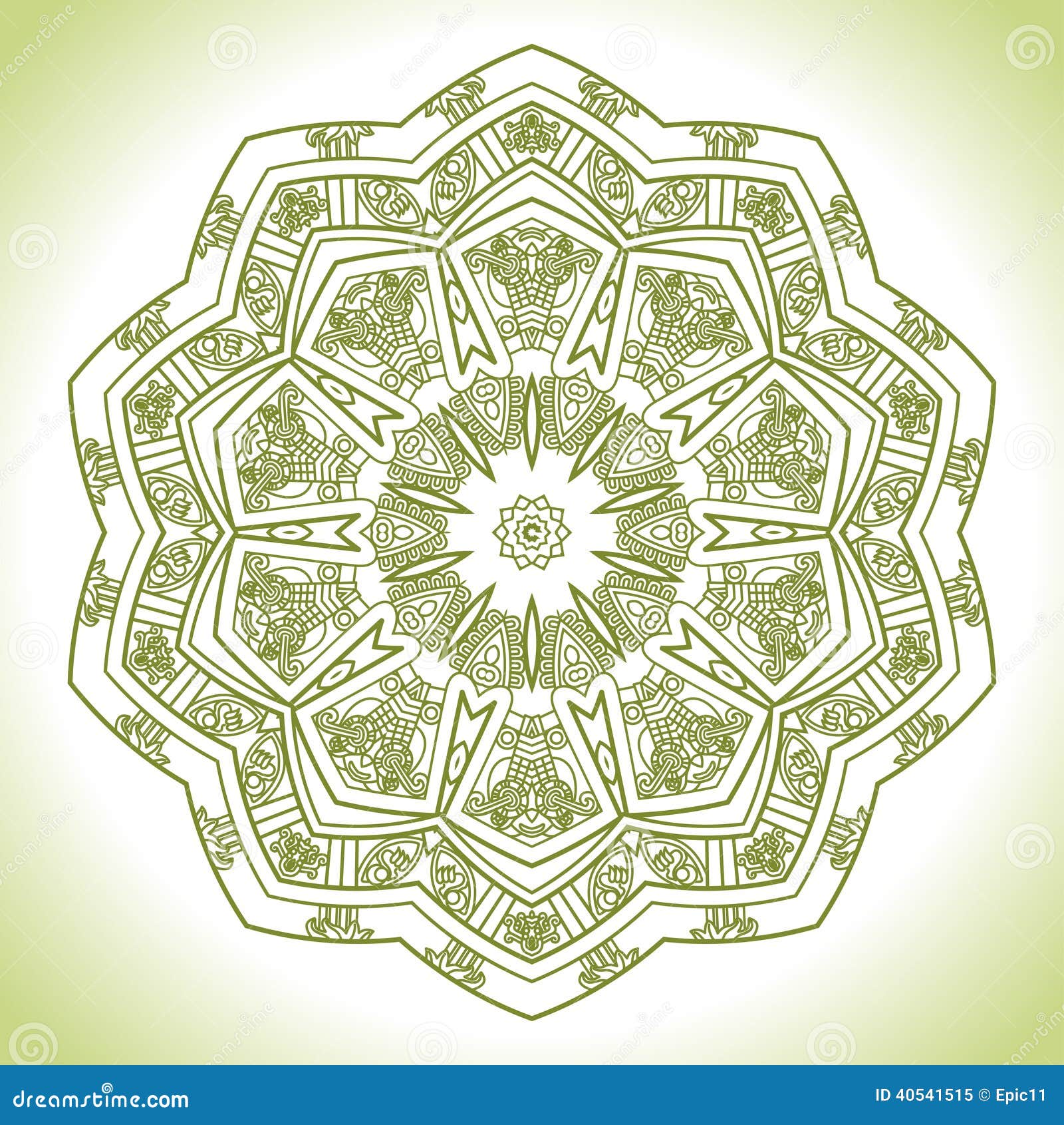 Vector Round Decorative Design Element Stock Vector - Illustration of ...