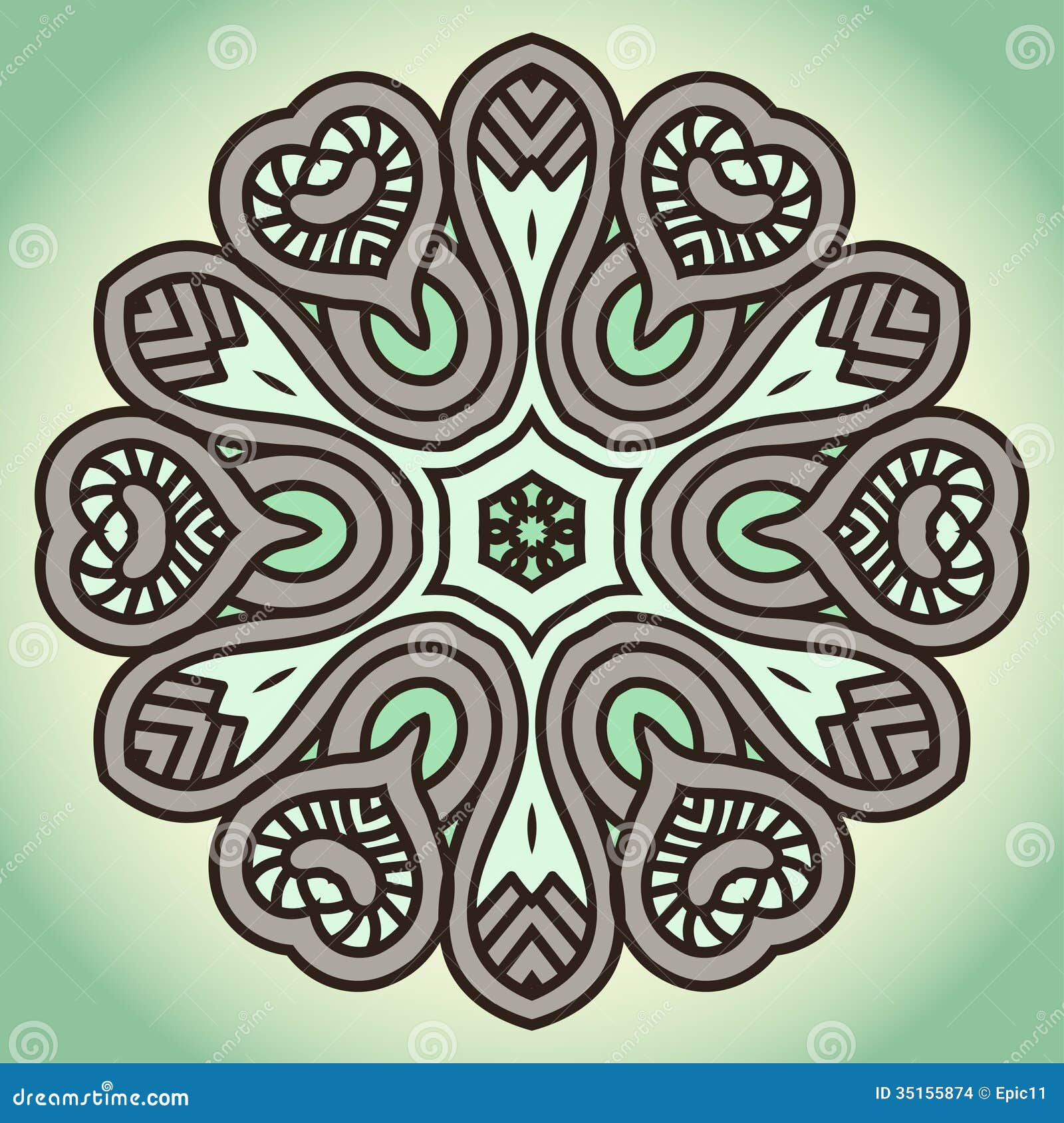 Vector Round Decorative Design Element Stock Vector - Illustration of ...