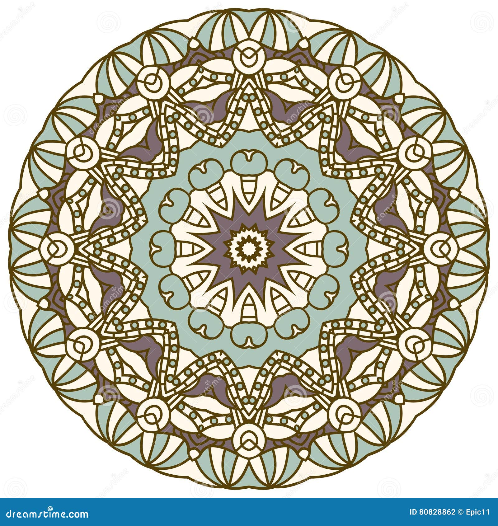Vector Round Decorative Design Element Stock Vector - Illustration of ...