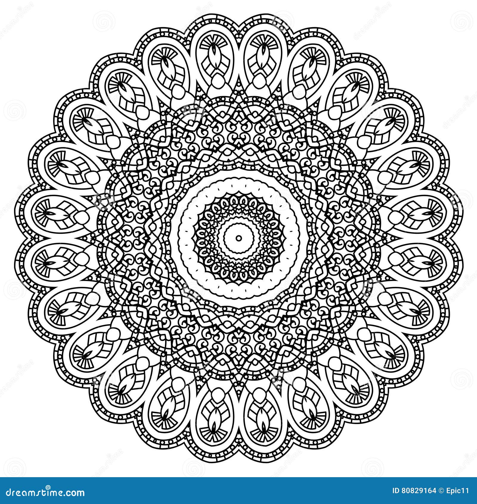 Vector Round Decorative Design Element Stock Vector - Illustration of ...