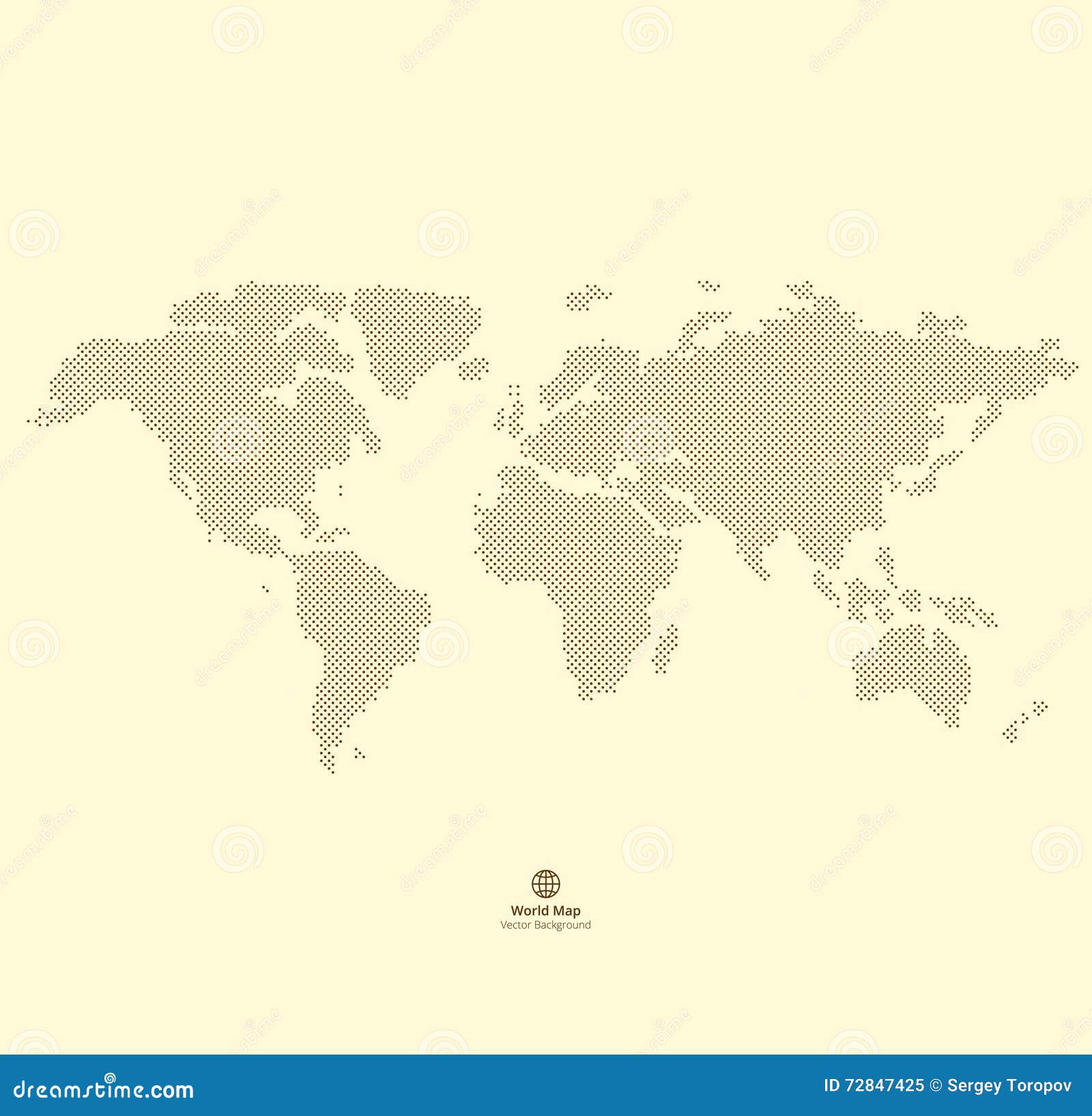 Vector Round Dotted World Map Stock Vector - Illustration of round ...