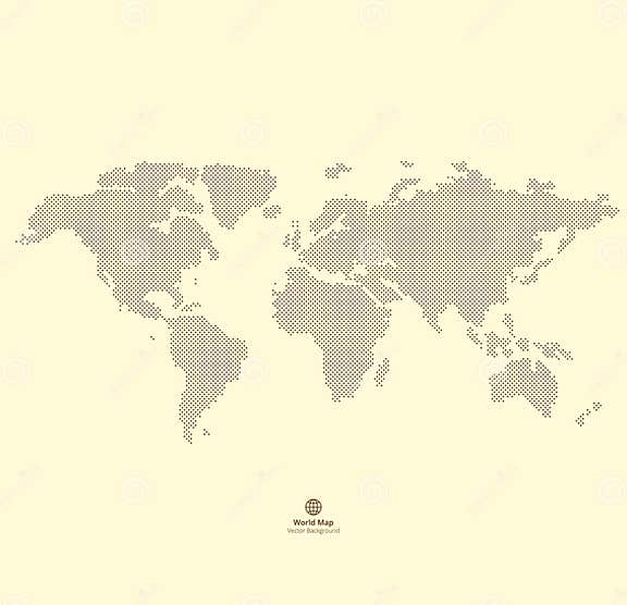 Vector Round Dotted World Map Stock Vector - Illustration of round ...