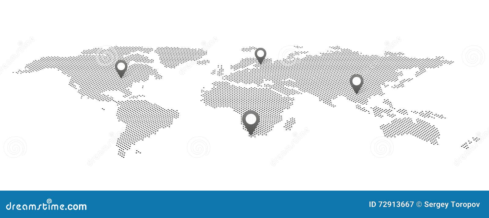 Vector Round Dotted World Map Stock Vector - Illustration of europe ...