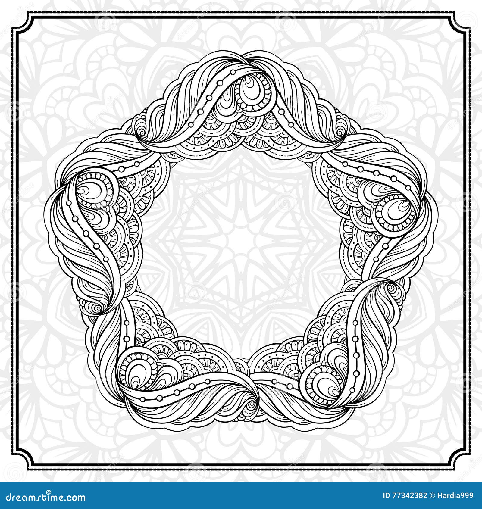 Vector round floral frame stock vector. Illustration of background ...