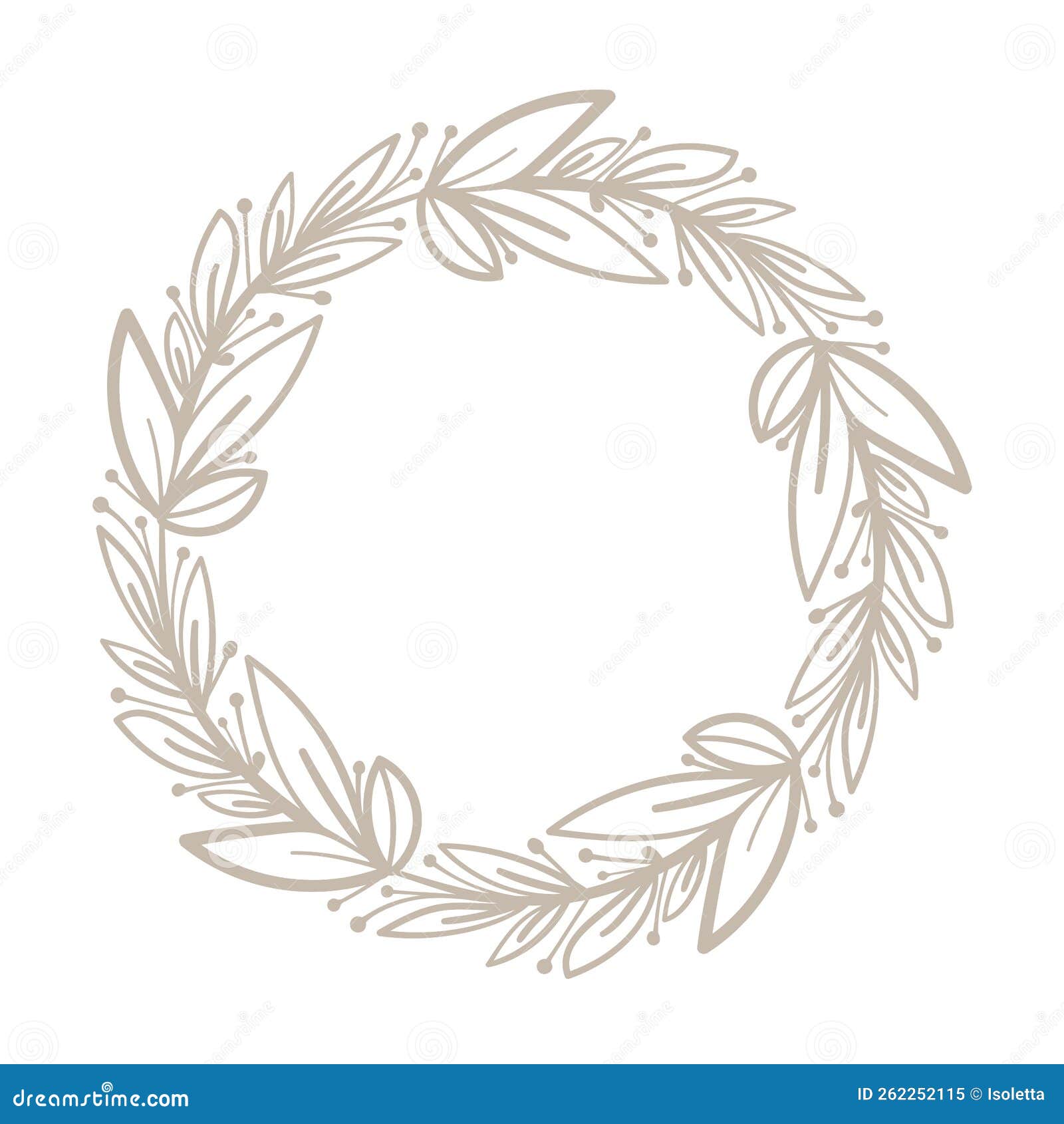 Vector Round Frame. Floral Wreath Stock Vector - Illustration of laurel ...