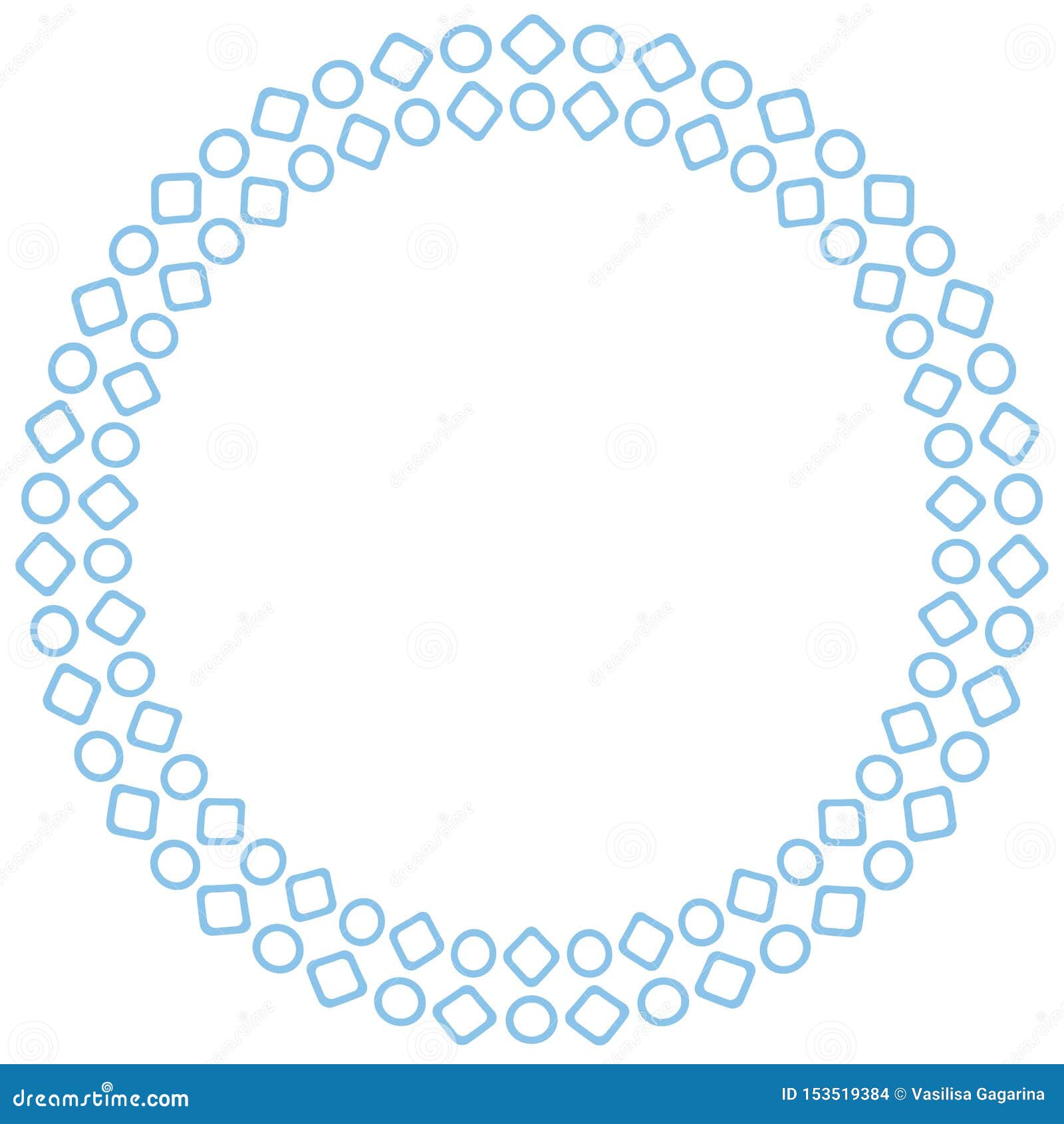 Vector Round Frame with Geometric Pattern of Circles and Squares ... Vector Round Frame with Geometric Pattern of Circles and Squares ...
