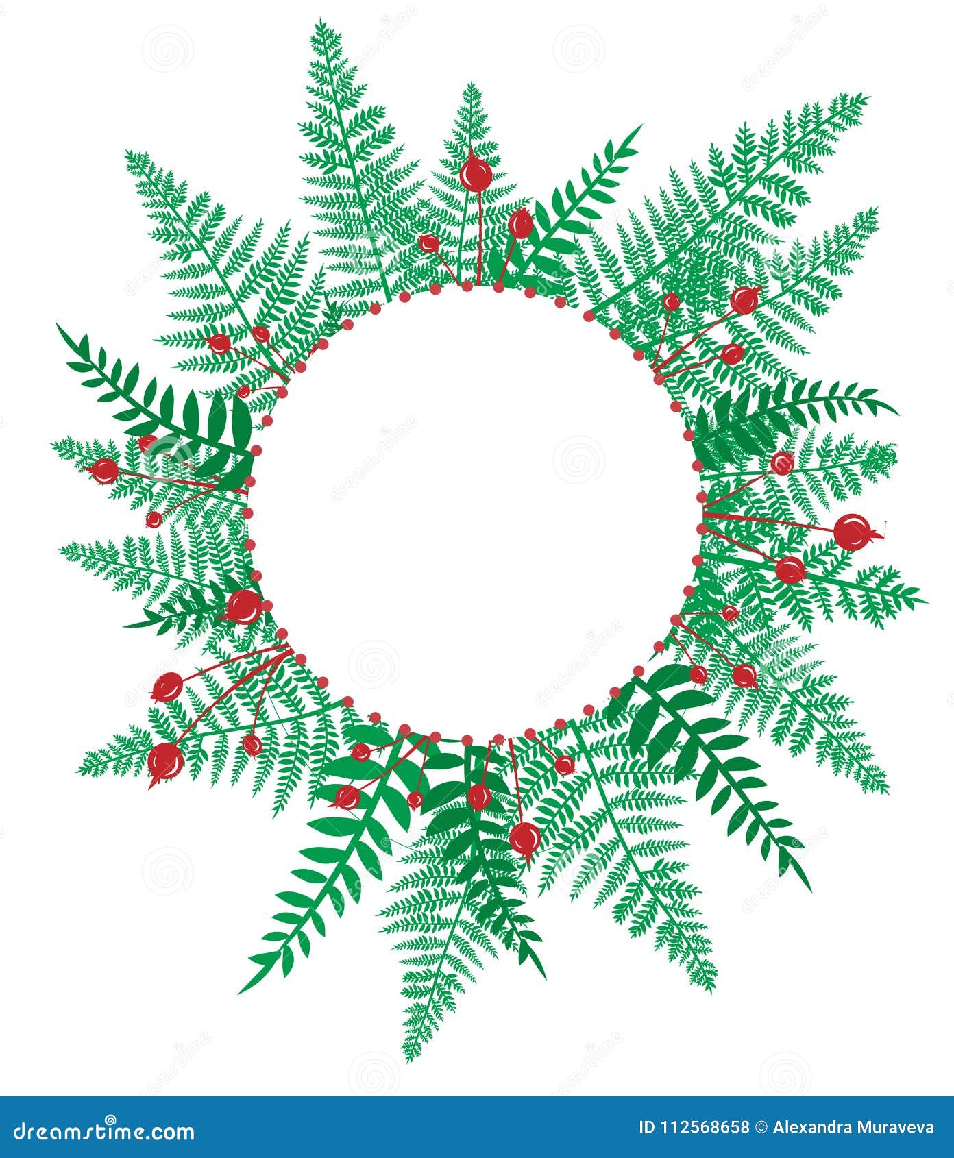 Vector Round Frame of Leaves Stock Illustration - Illustration of ...