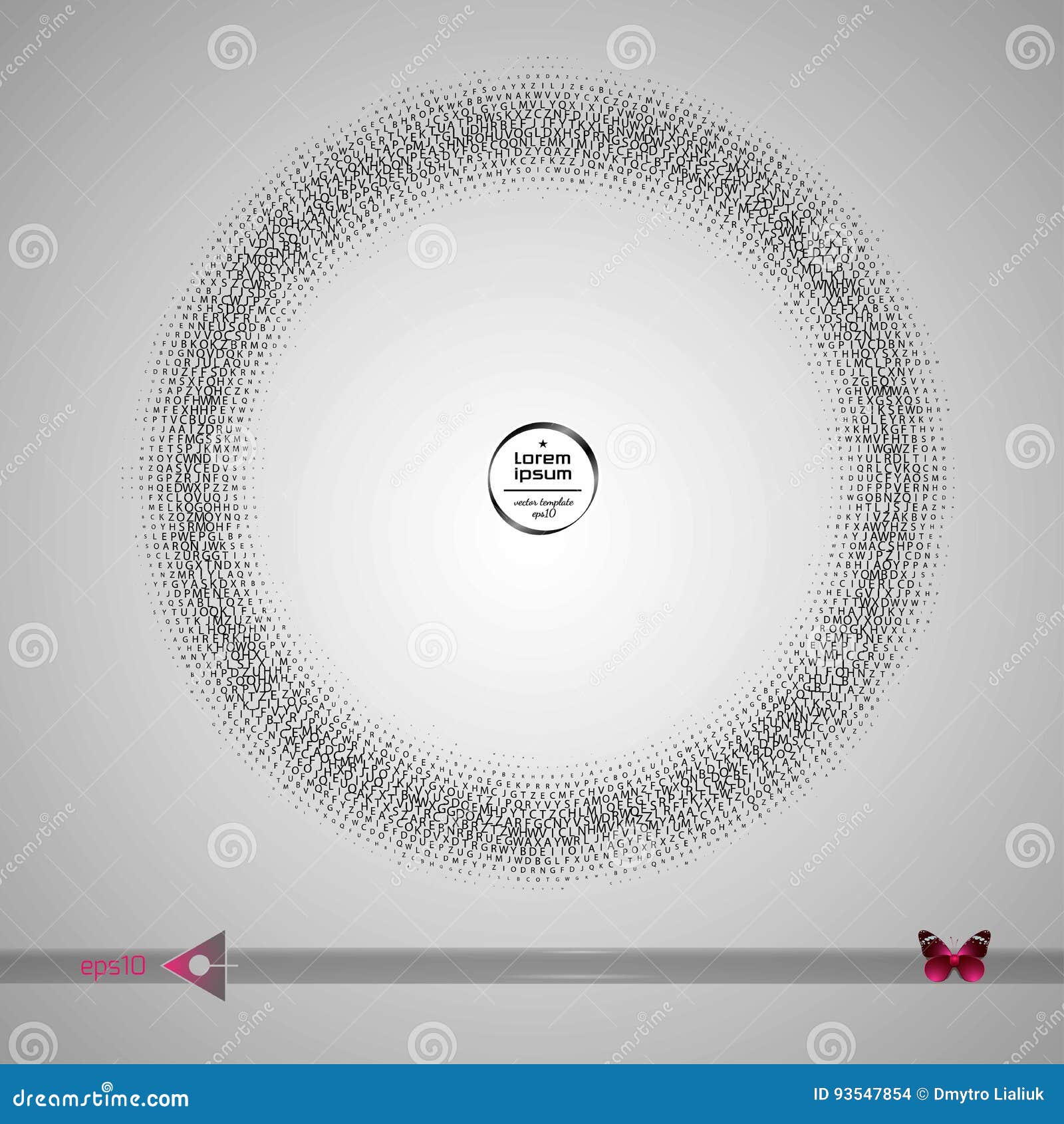 Vector Round Frame Letters. Abstract Graphic Element Background Stock ...