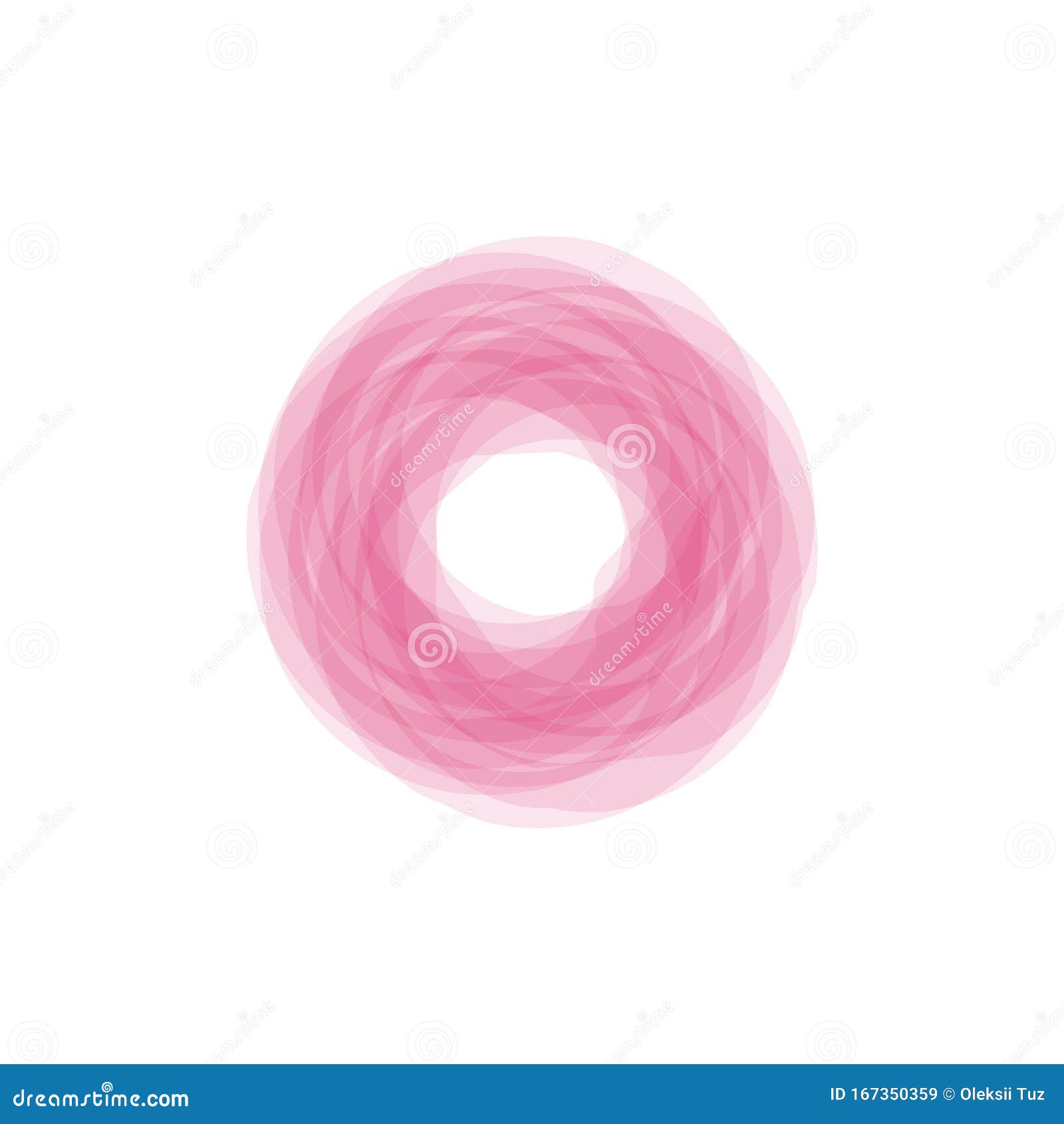 Vector Round Frame. Pink Circle Banner. Isolated on White Transparent ...