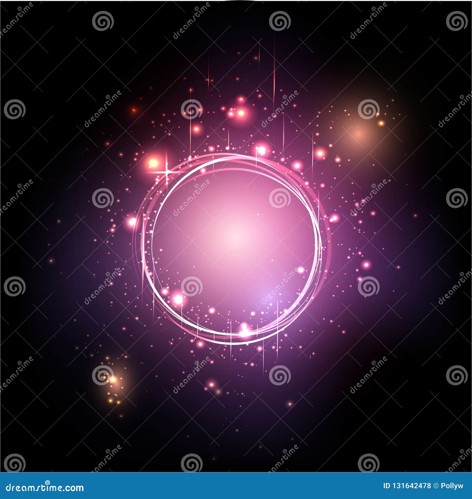 Frame Shining Stars On Black Background Royalty-Free Stock Image ...