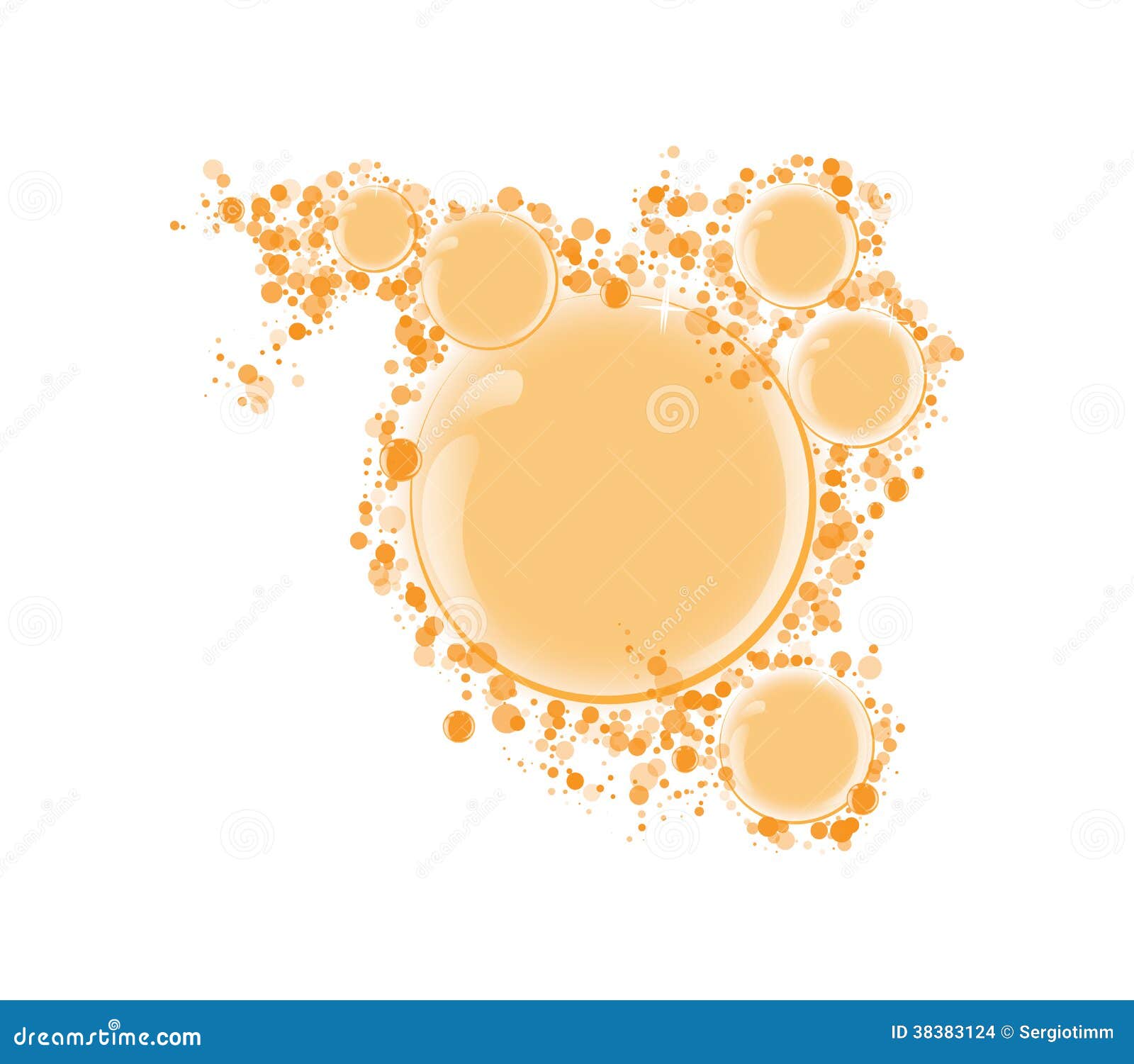 Vector Round Frame for Text Orange Bubbles Stock Vector - Illustration ...