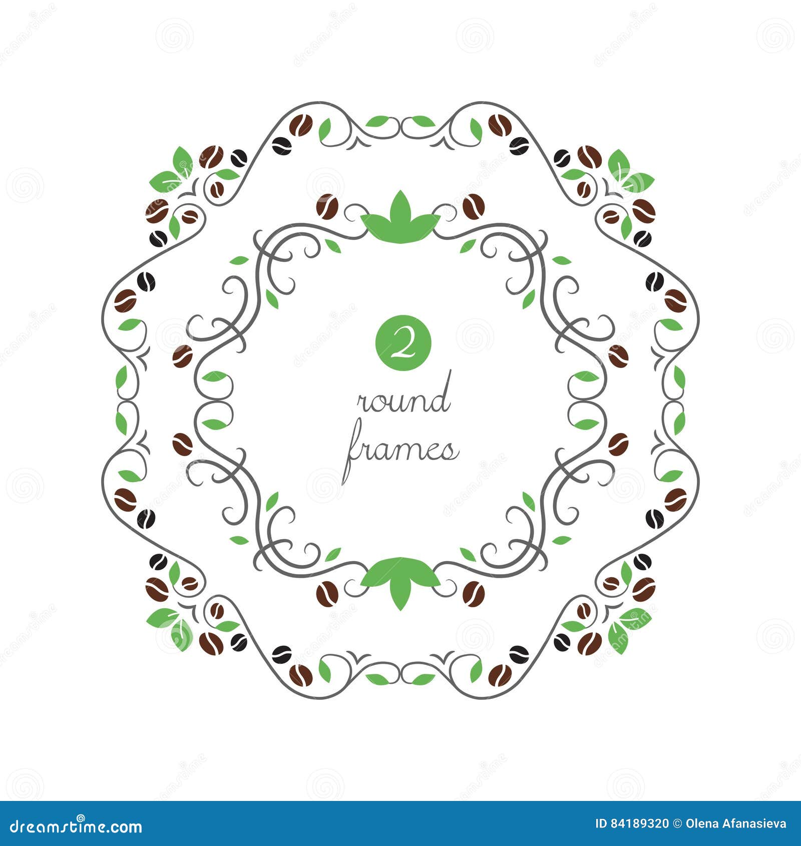 Vector Round Frames with Coffee Beans Stock Vector - Illustration of ...