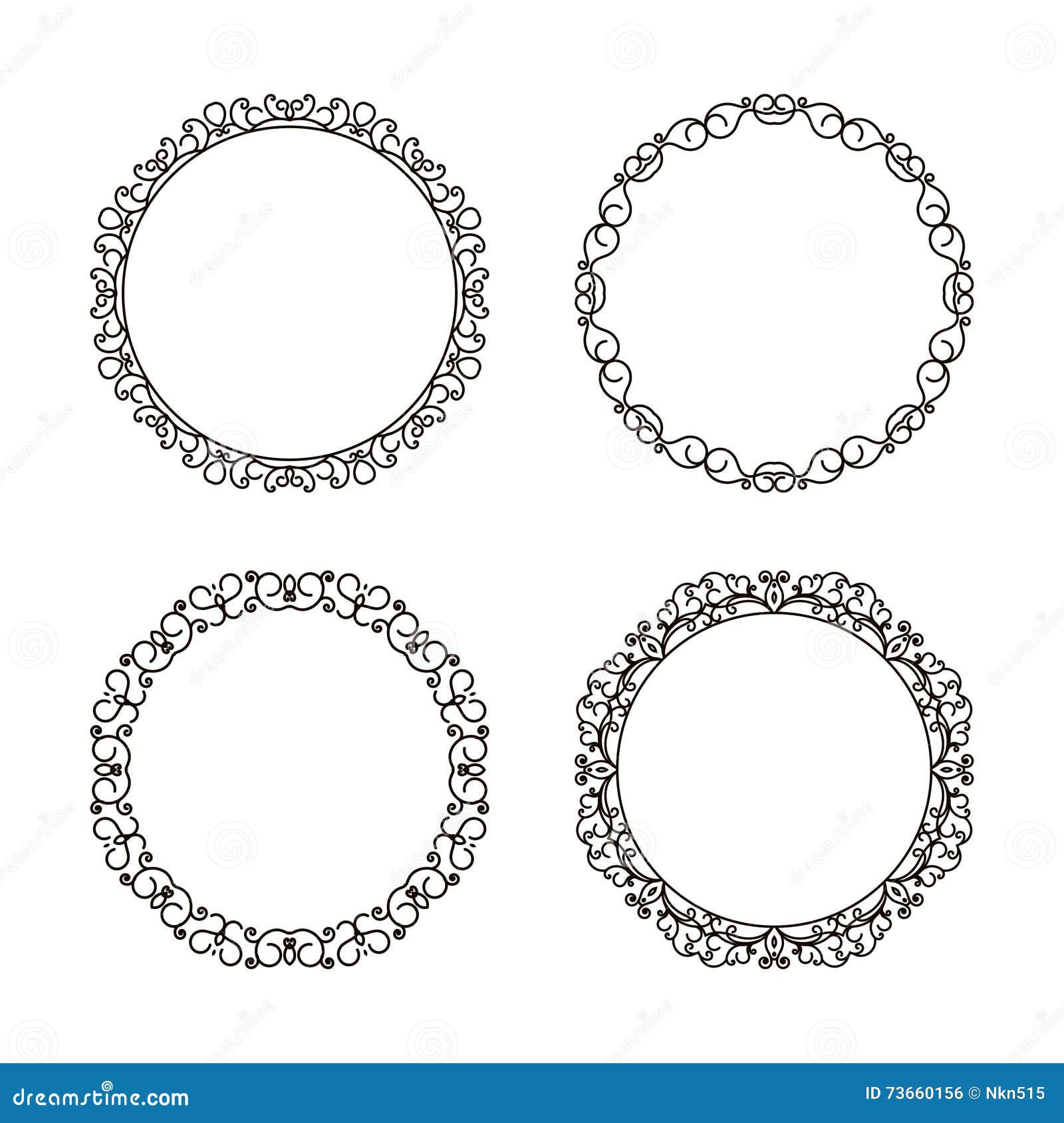 Vector round frames stock vector. Illustration of decorative - 73660156
