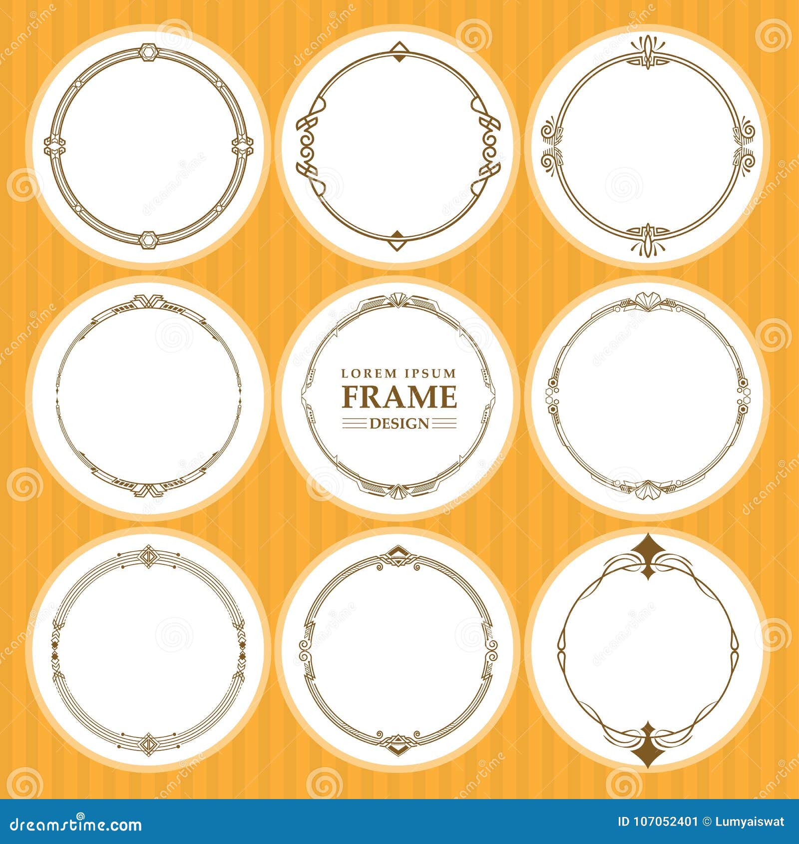 Vector Round Frames Set Design Element Stock Vector - Illustration of ...