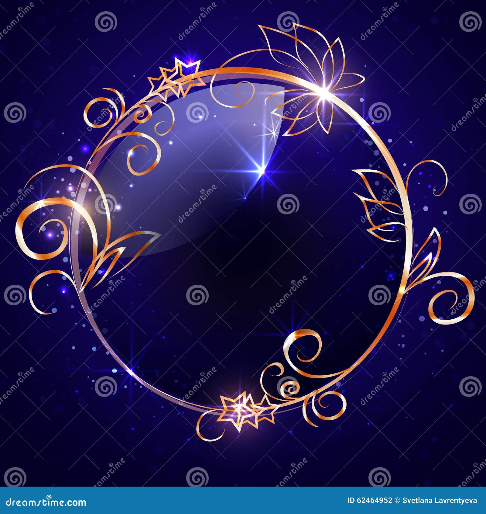 Vector ,round Glossy Label with a Gold Rim Stock Vector - Illustration ...