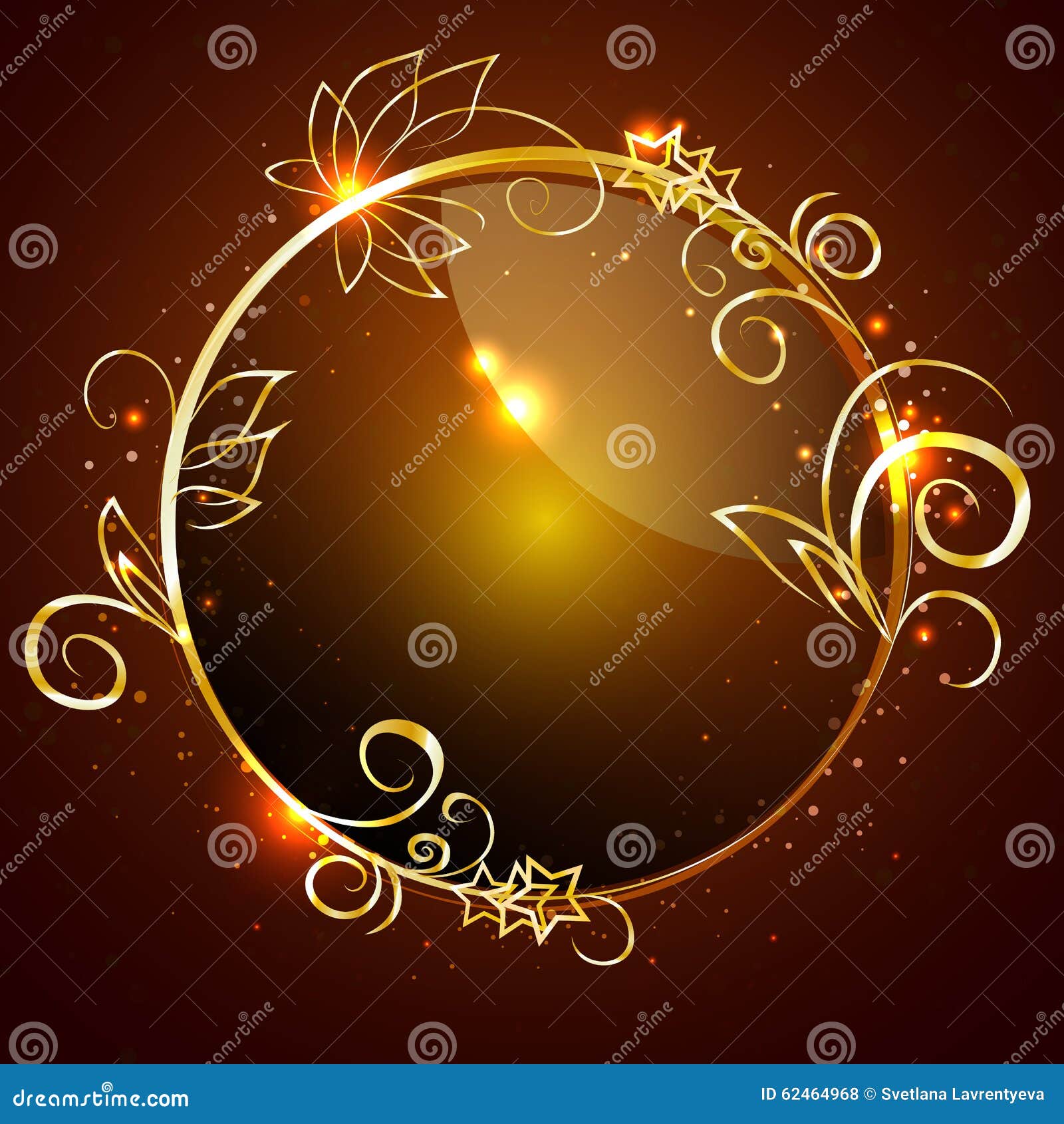 Vector ,round Glossy Label with a Gold Rim Stock Vector - Illustration ...