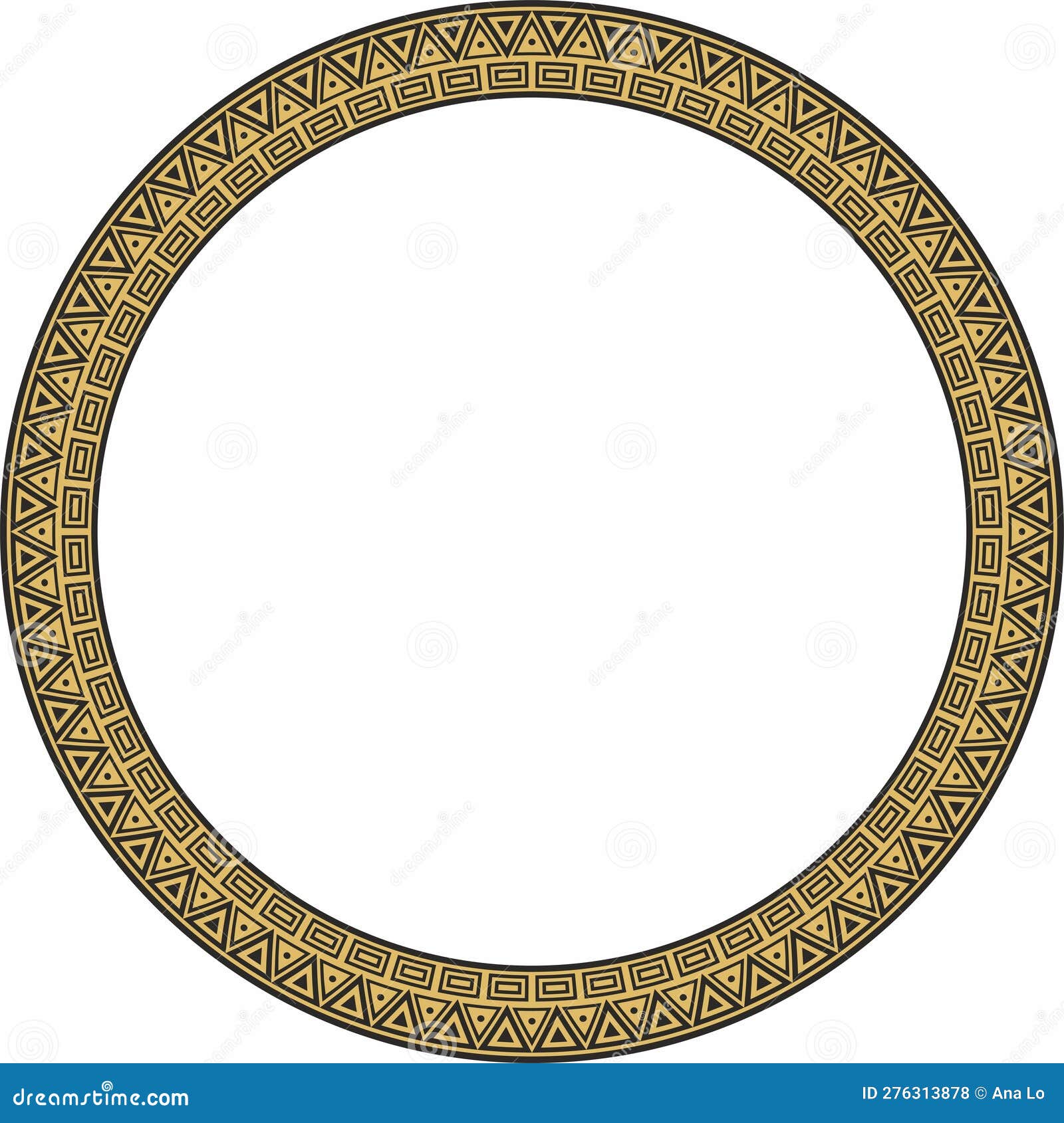 Vector Round Golden Border Ornament. Stock Vector - Illustration of ...