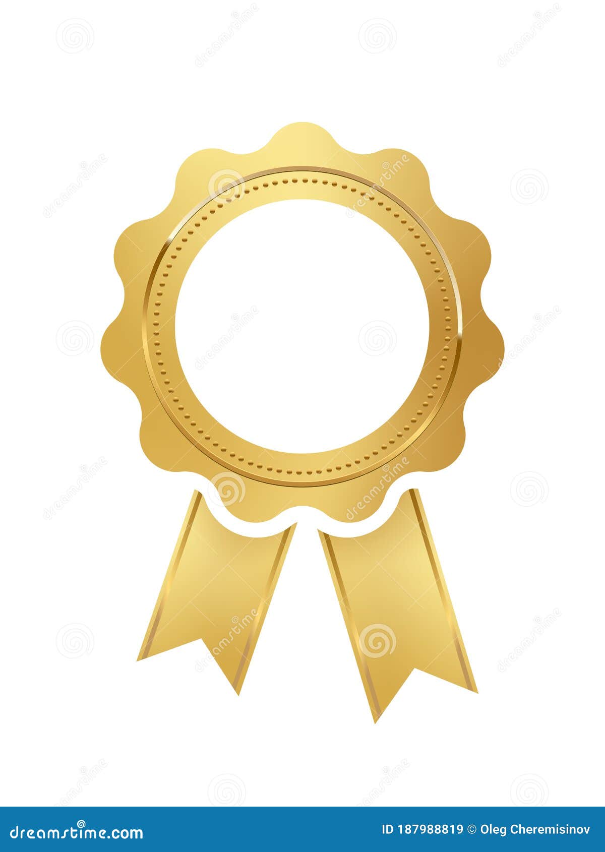 Vector Round Golden Seal with Ribbon on White Stock Vector ...