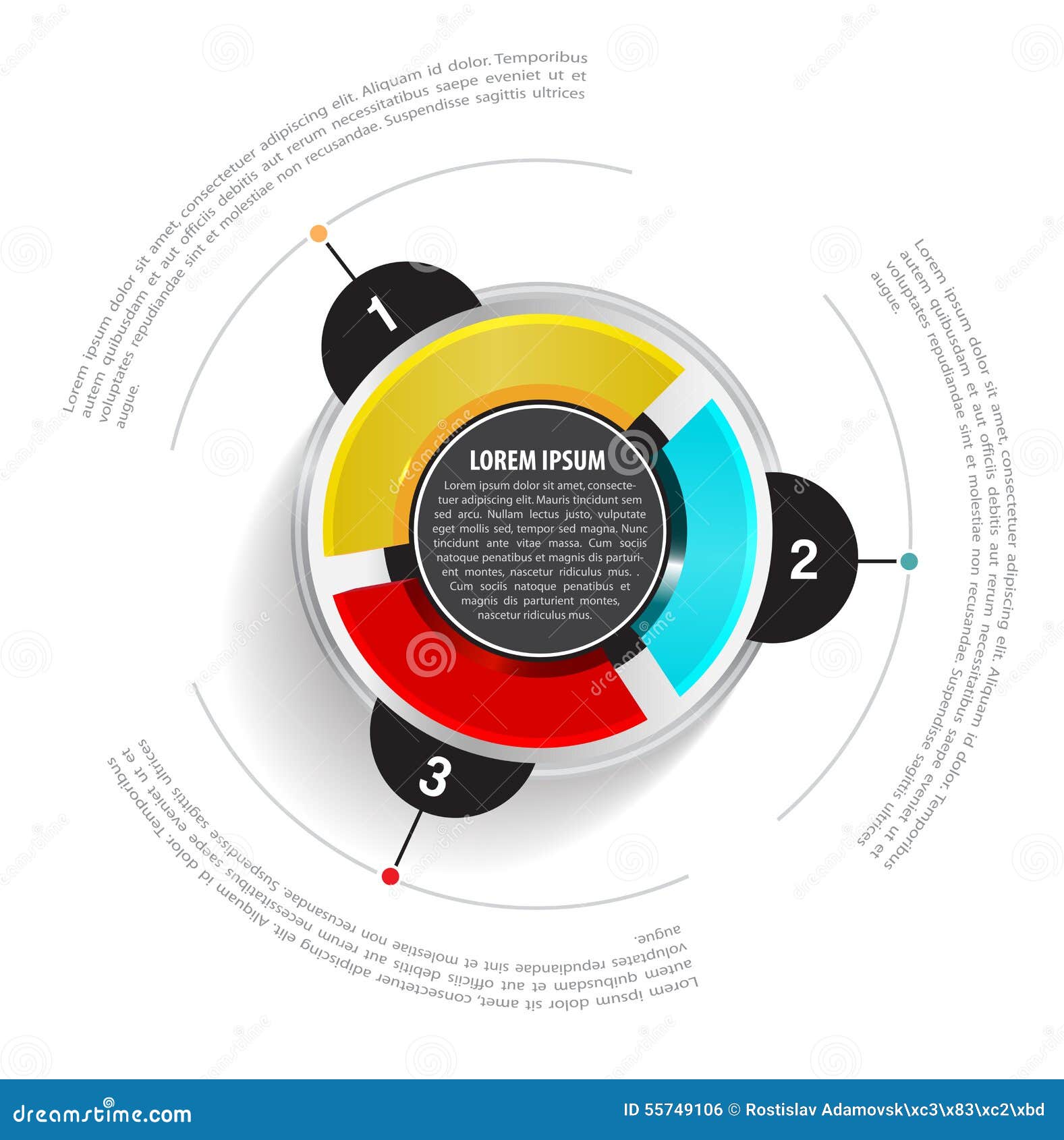 Round Graph Circular Charts, Set Design Templates Royalty-Free Stock ...