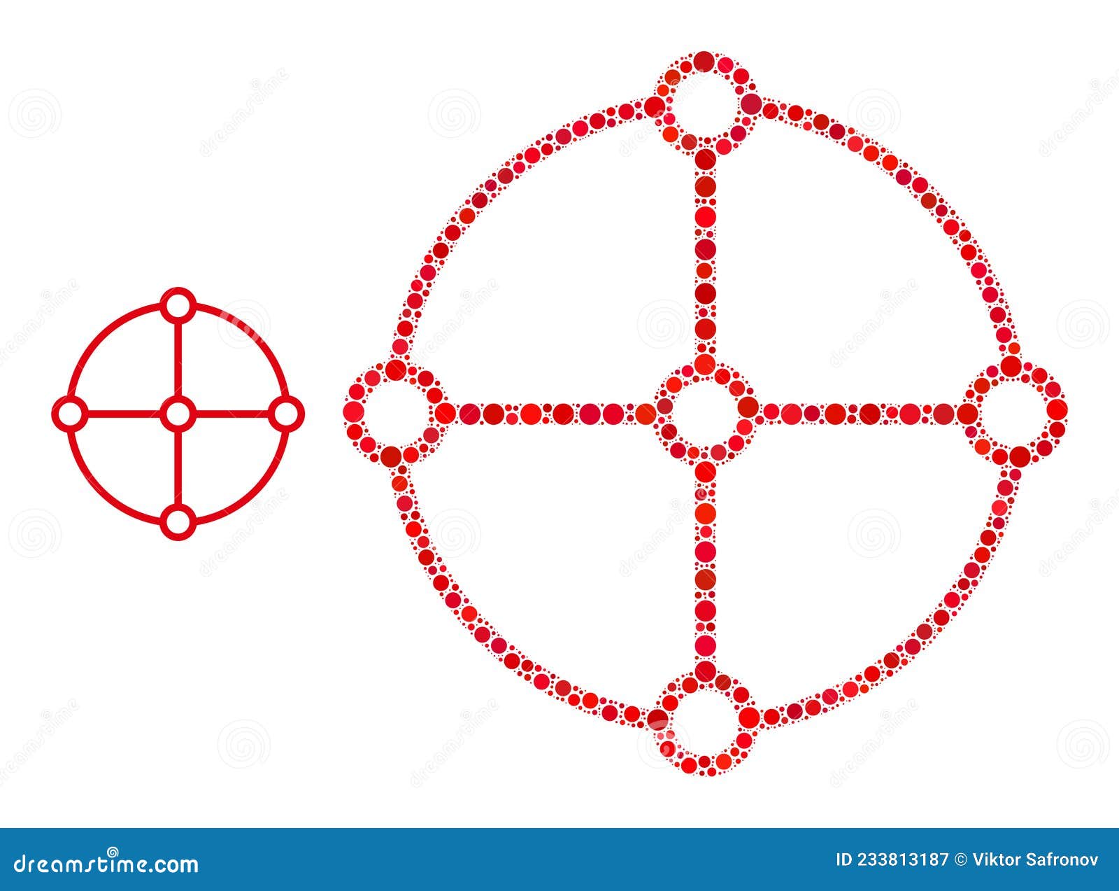 Vector Round Grid Structure Mosaic of Small Circles Stock Vector ...