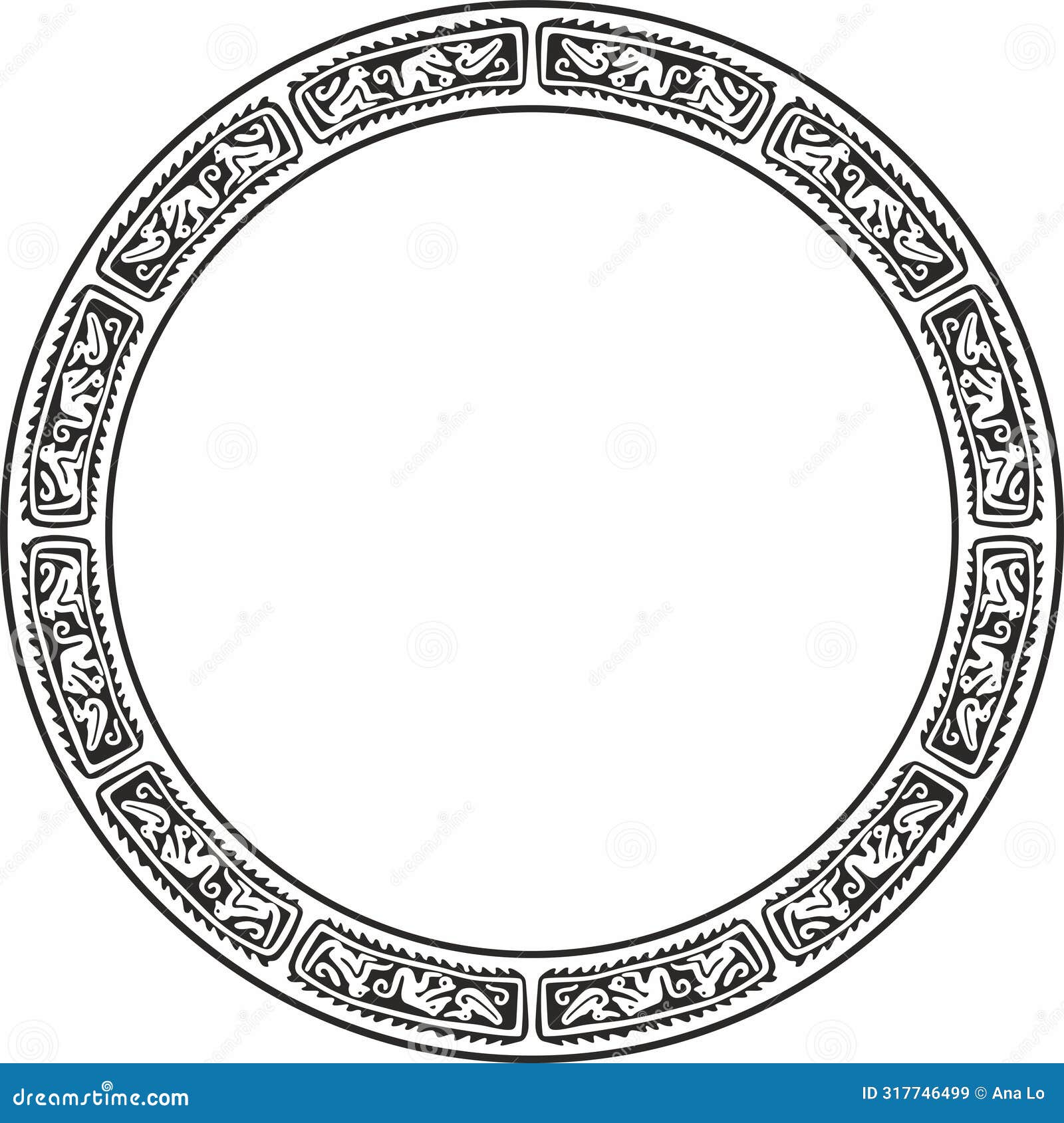 Vector Round Indian Patterns. National Circle Ornaments, Borders ...