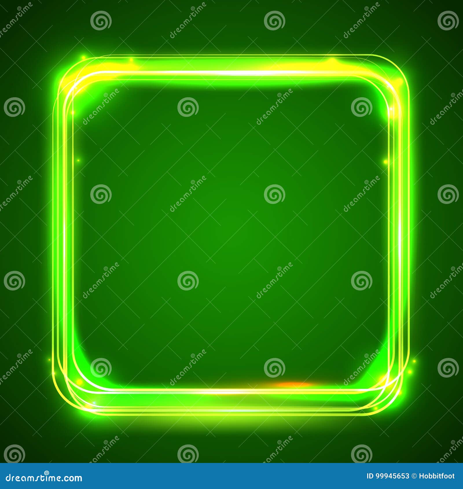 Vector Round Light Frame. Shining Square Banner Stock Vector ...