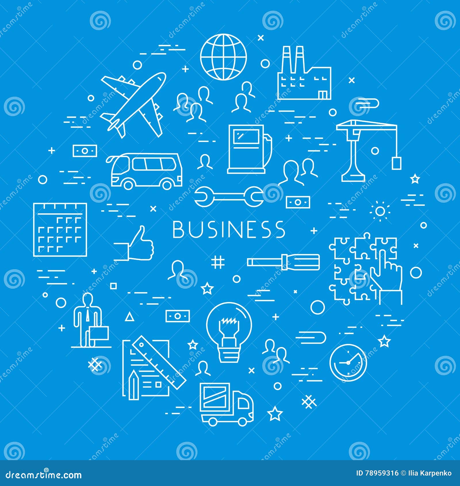 Vector Round Linear Concept for Business. Stock Illustration ...