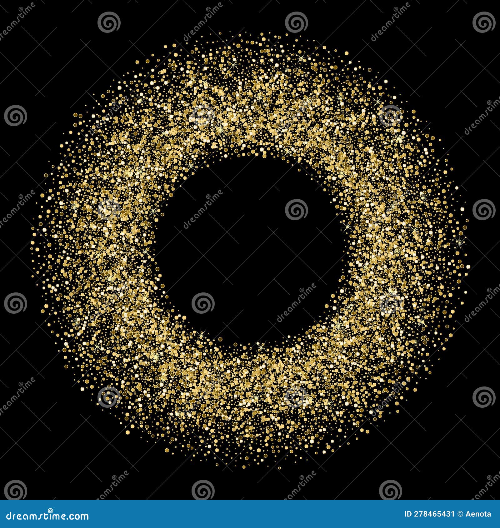 Vector Round Lovely Gold Frame Stock Vector - Illustration of gold ...