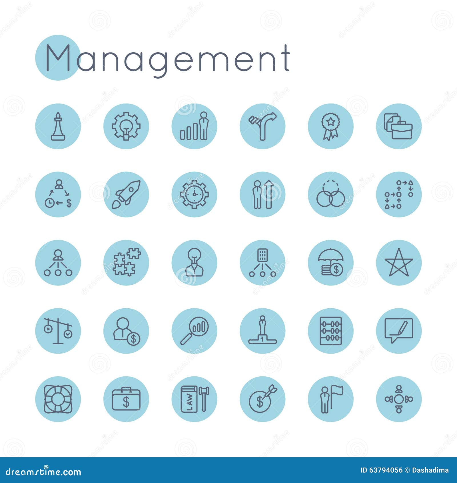 Vector Round Management Icons Stock Vector - Illustration of management ...