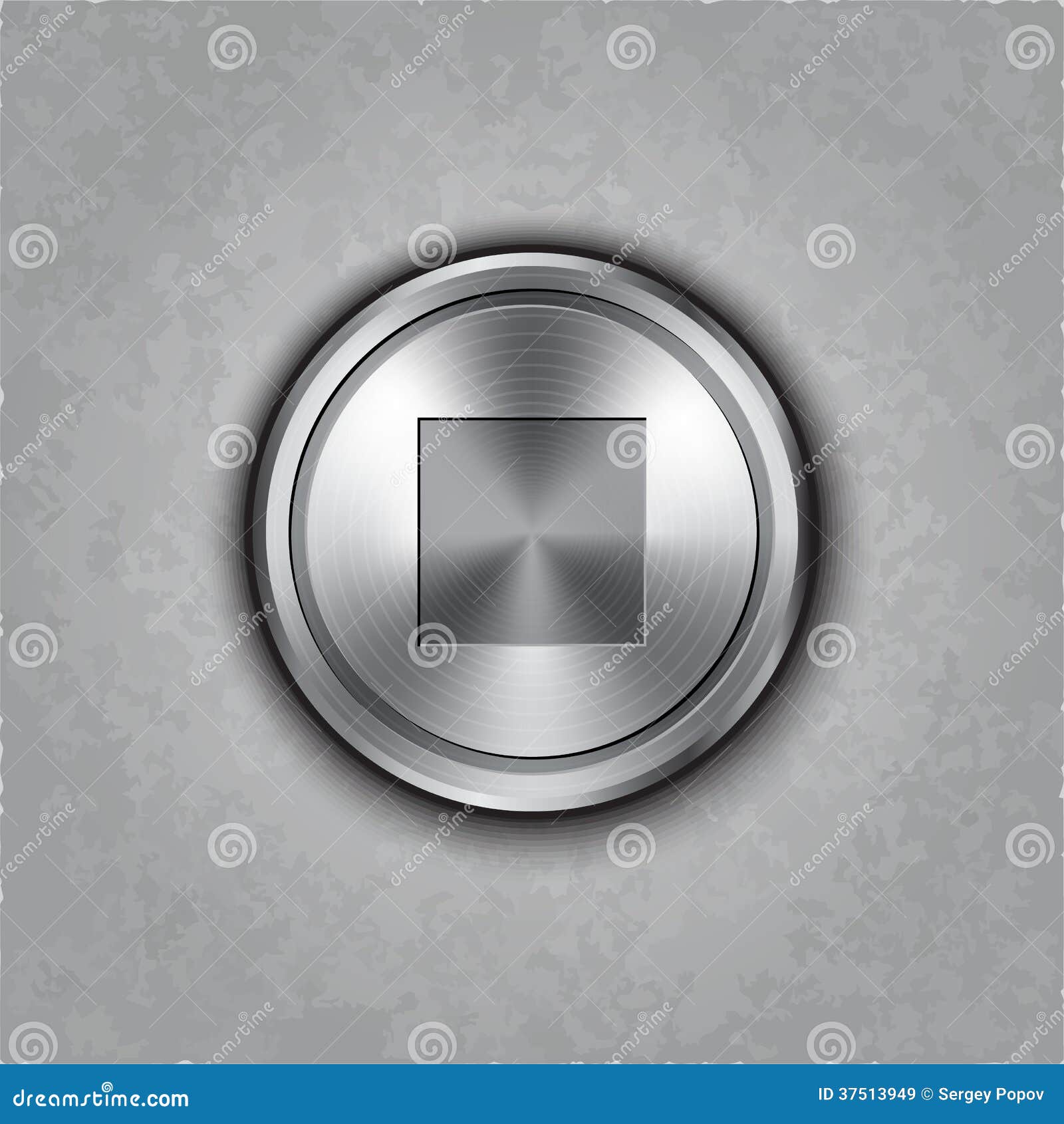 Vector Round Metal Stop Button Stock Vector - Illustration of abstract ...