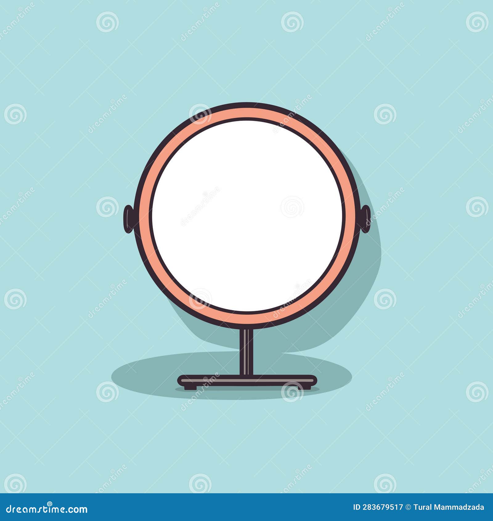 Vector of Round Mirror on Table - Vector Illustratio Stock Vector ...