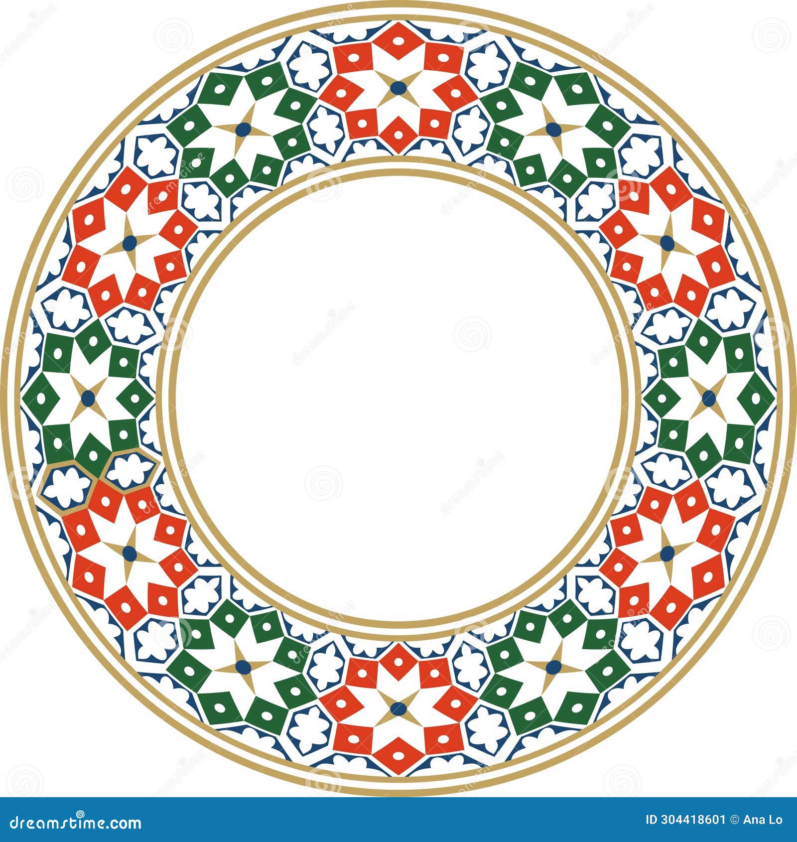 Vector Round National Colored Ornament of Ancient Persia Stock ...