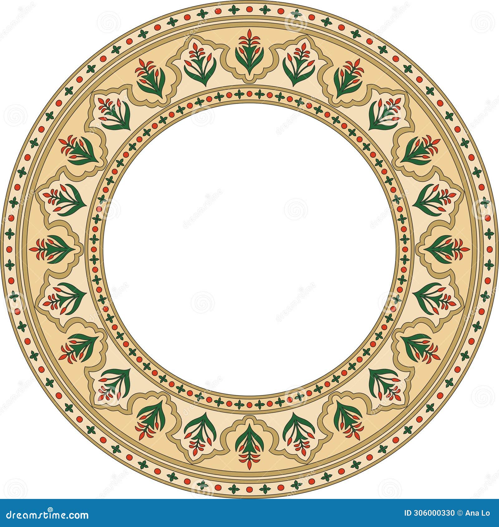 Vector Round National Colored Ornament of Ancient Persia. Stock Vector ...
