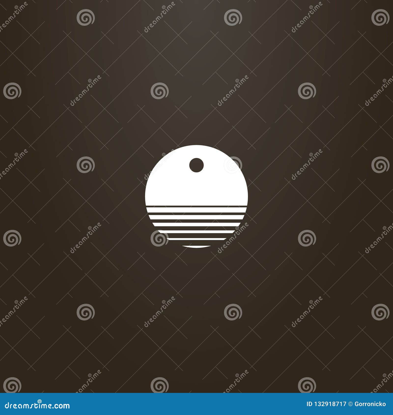 Vector Round Negative Space Sign of Abstract Water Waves Under the Sun ...